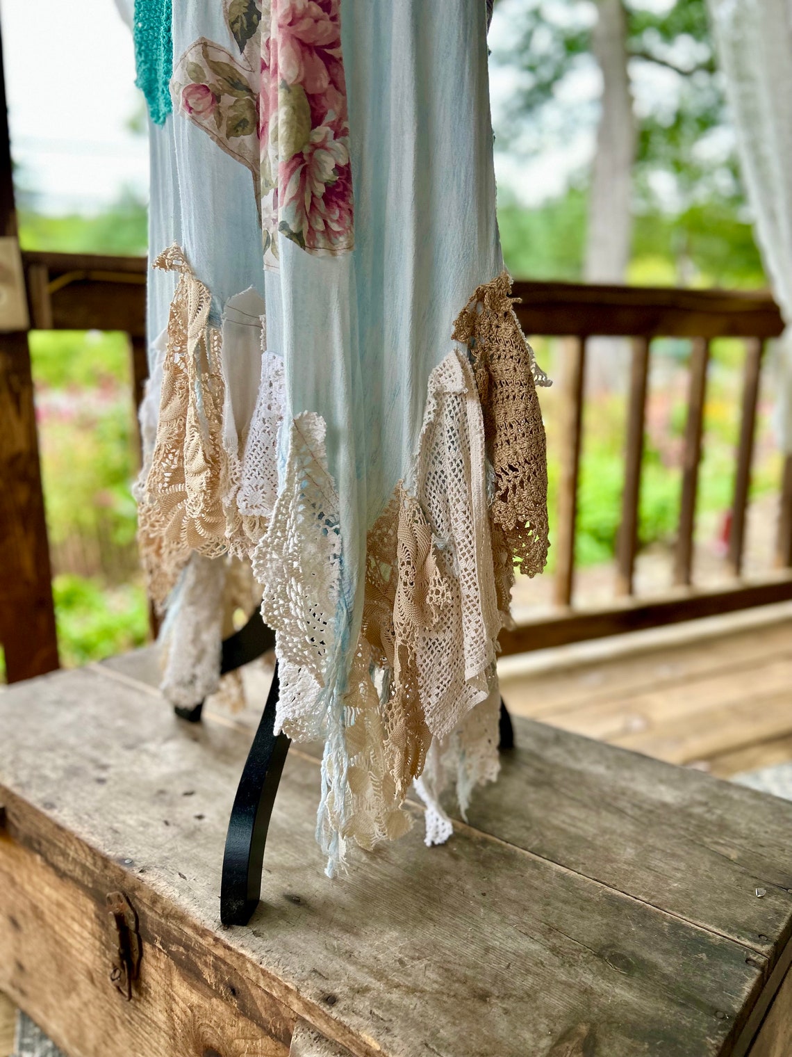 Upcycled BOHO Blue Sundress / Faded / Shabby Chic / Beach Wedding ...