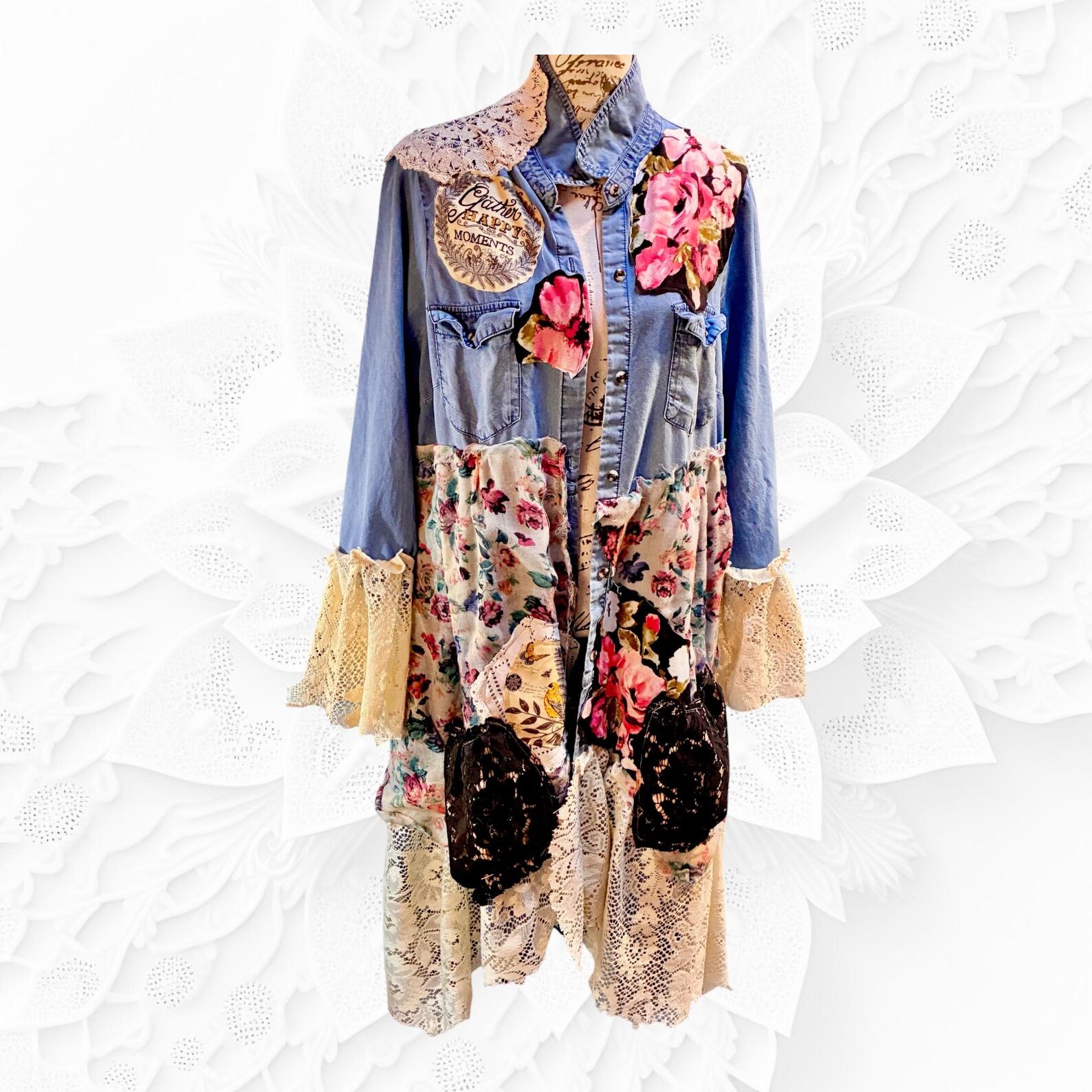 Plus Size Lagenlook Upcycled BOHO Duster Coat or Dress Size XL - 1X - Etsy