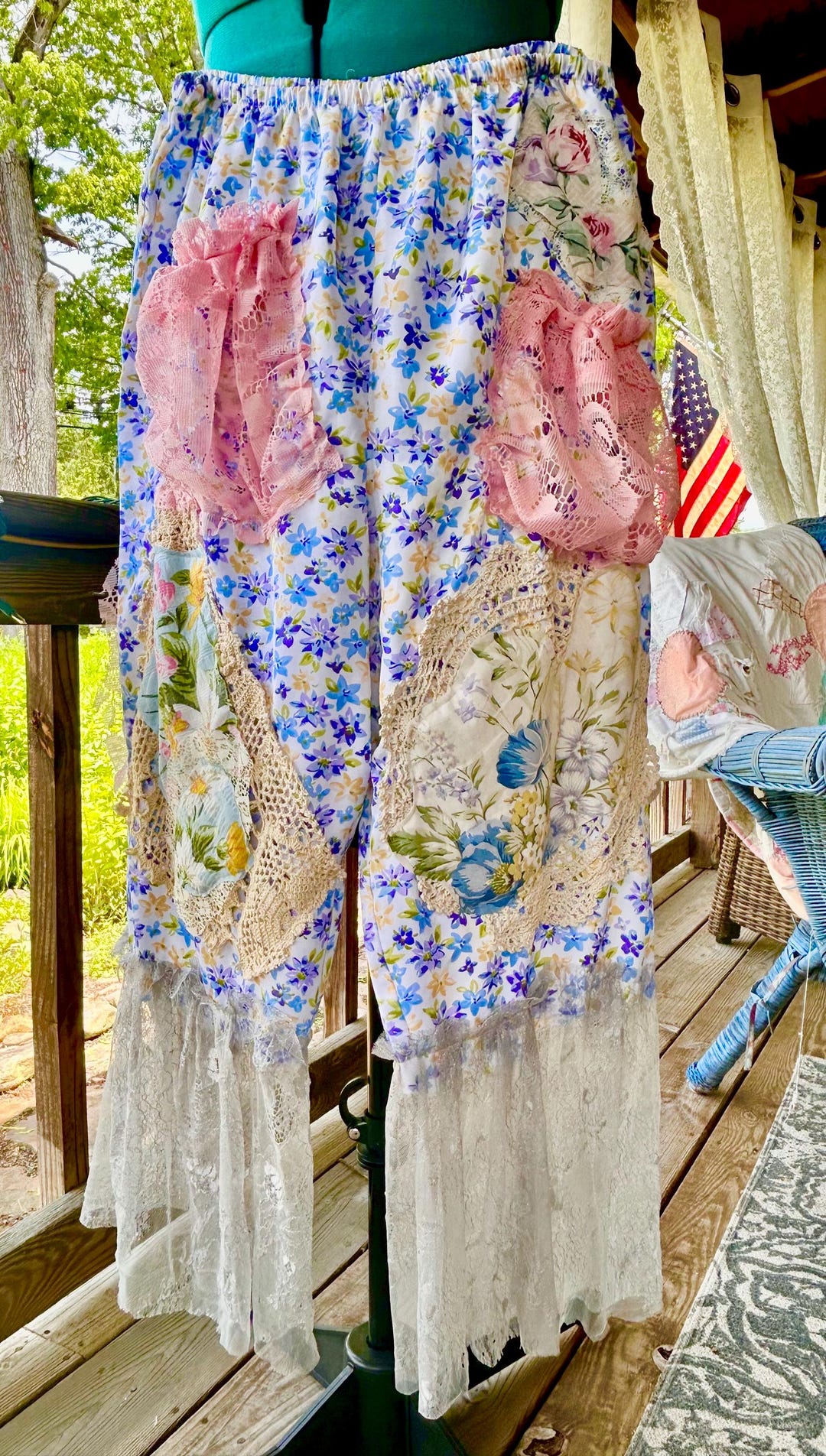 Upcycled Floral Bloomers: Shabby Chic Boho Pants, Size L - Etsy