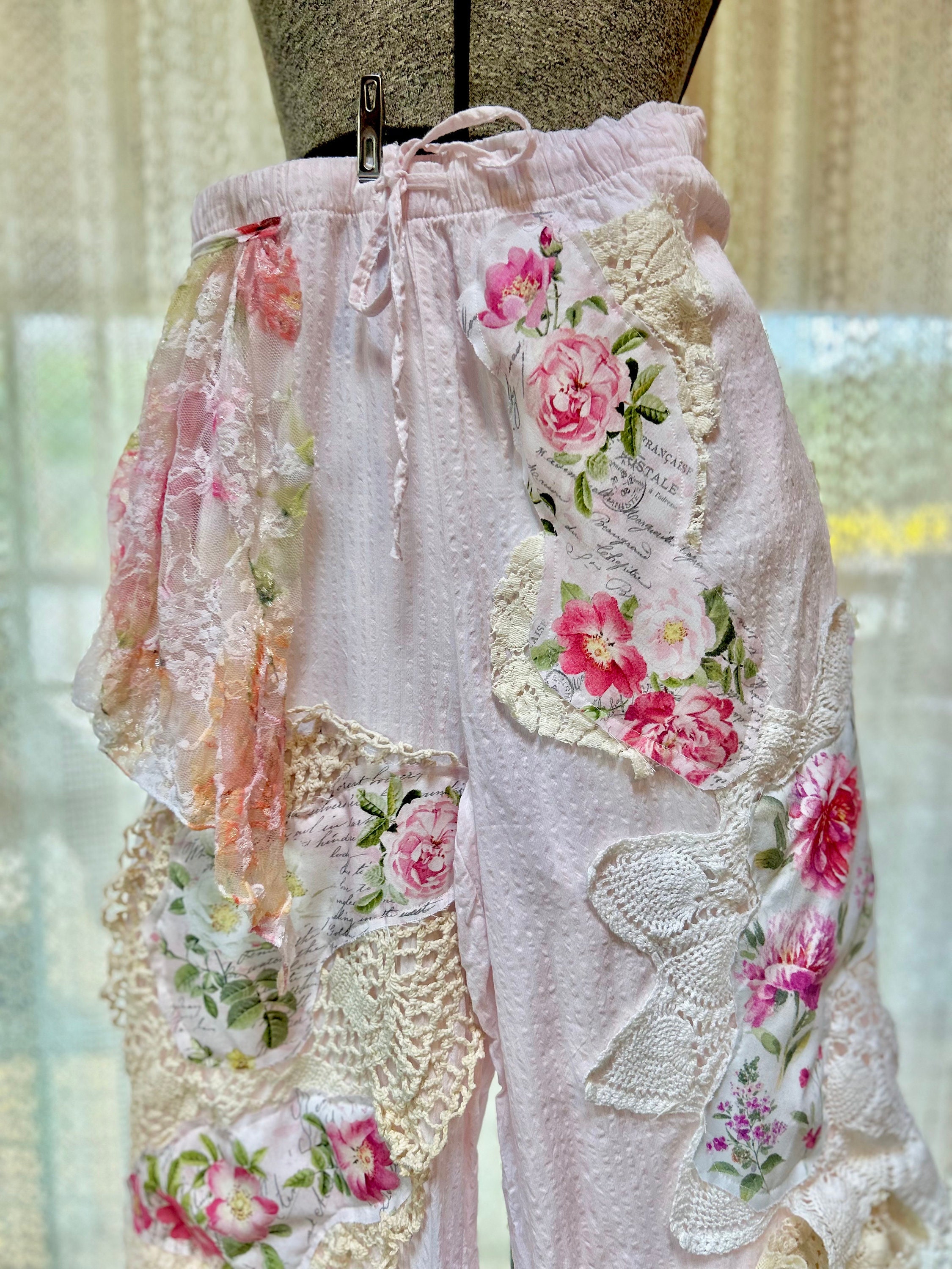 Pantaloons Romantic Drawstring Pants/pink Beach Pants/summer Wedding ...