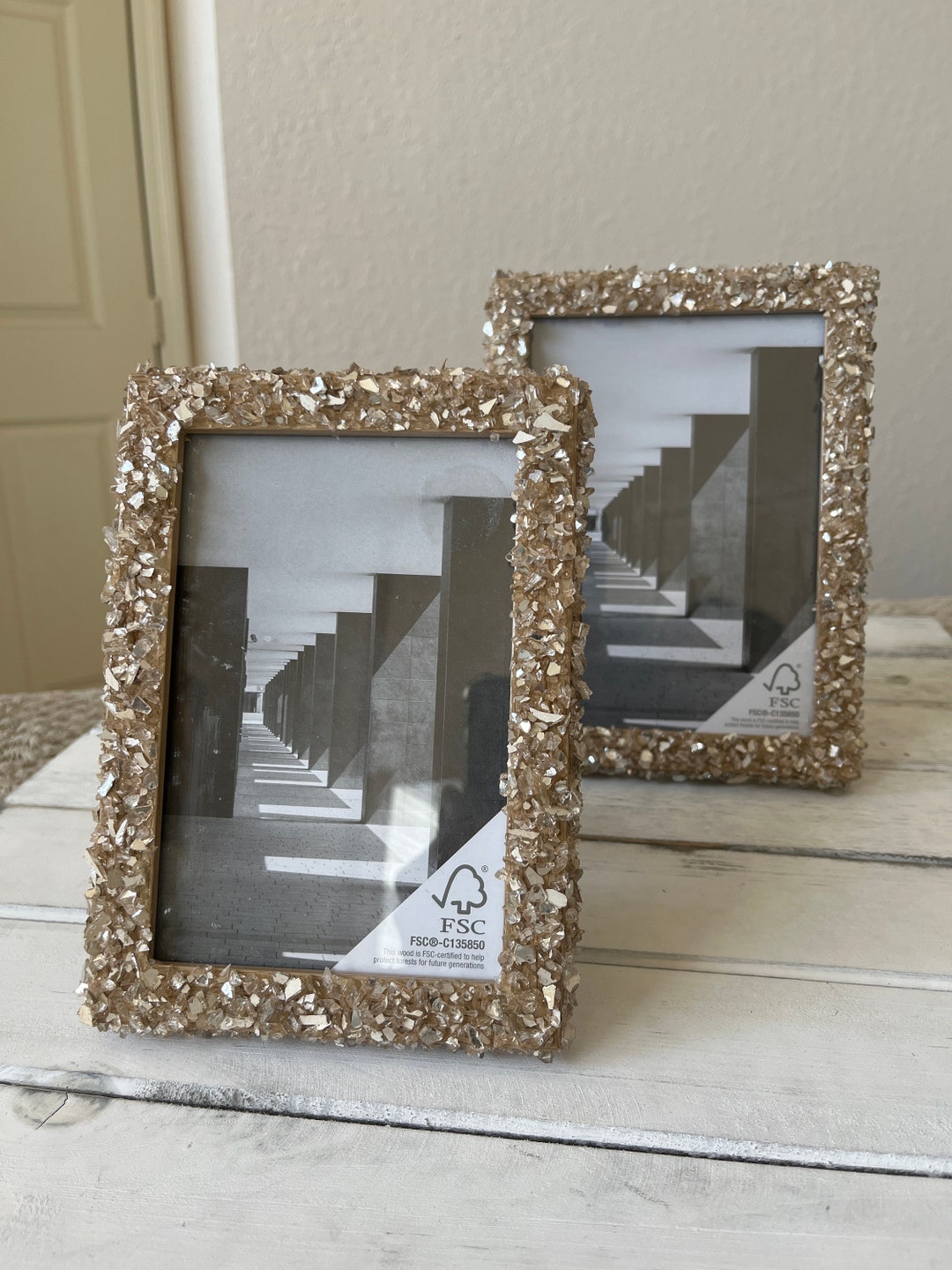 Crushed Glass, Broken Glass Pieces, Reflective Glass Picture Frame ...