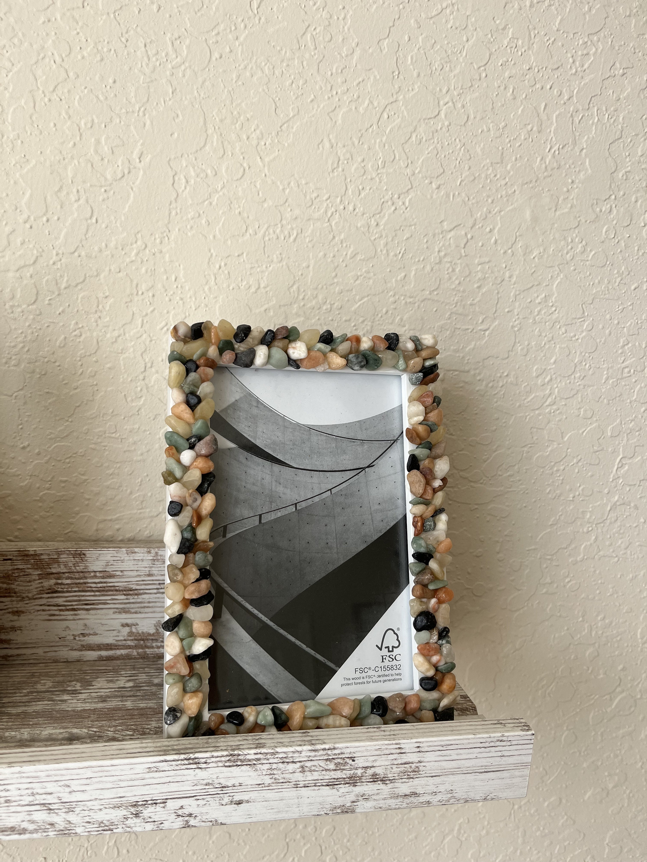 Crushed Marble, Decorative Rock Frame, Wedding Gift Idea, 4x6
