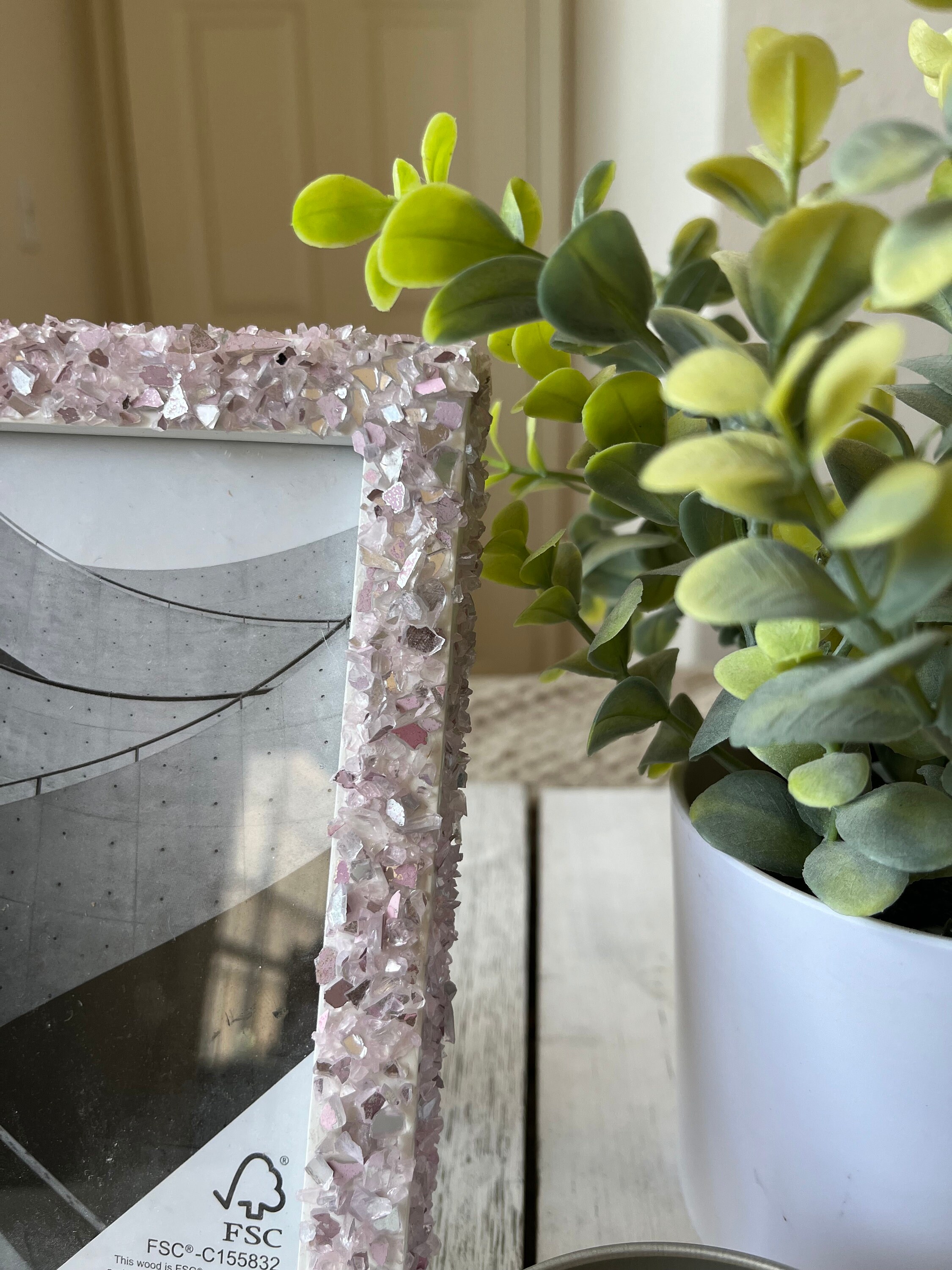 Crushed Glass, Broken Glass Pieces, Reflective Glass Picture Frame ...