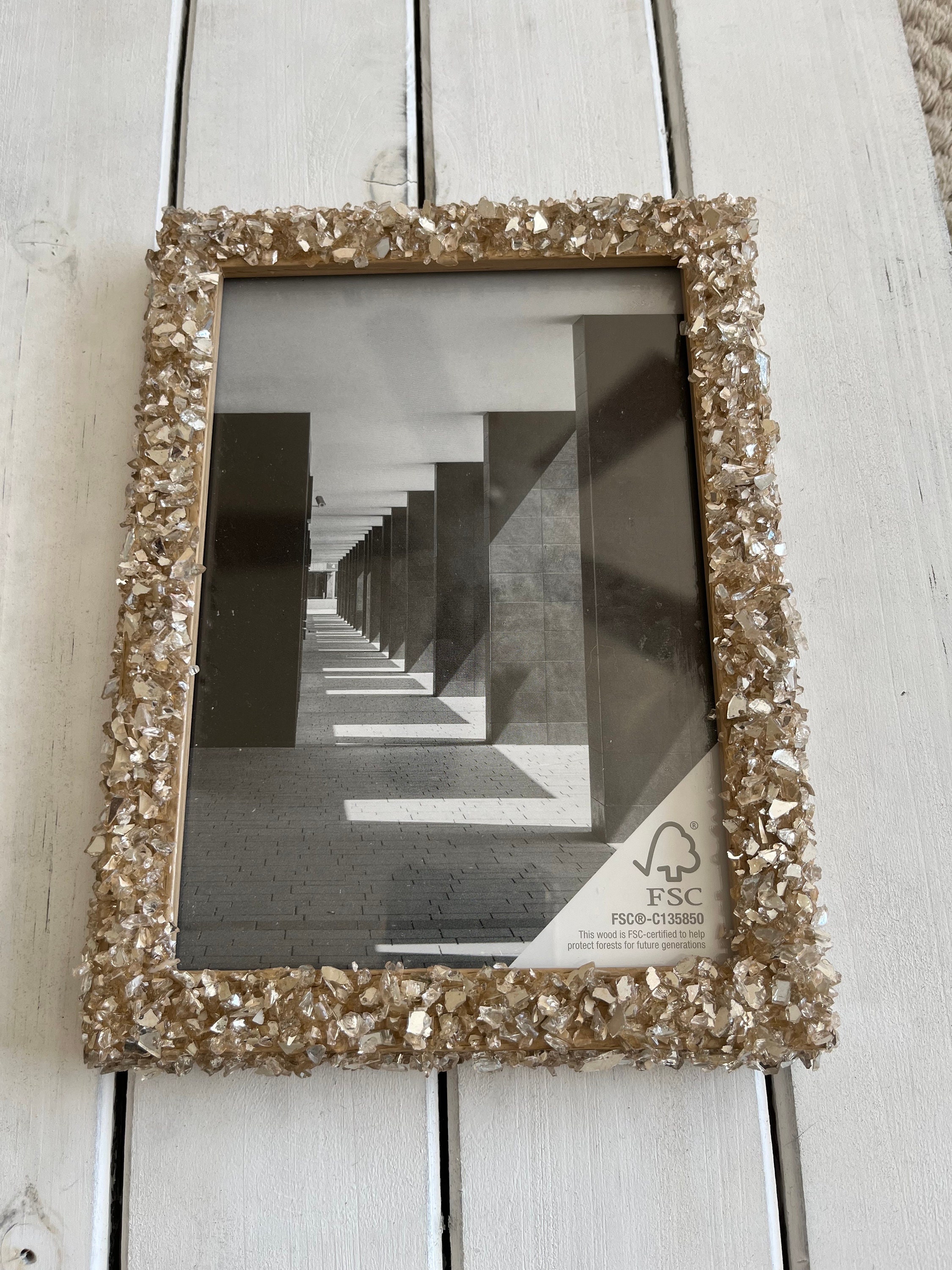 Crushed Glass, Broken Glass Pieces, Reflective Glass Picture Frame ...