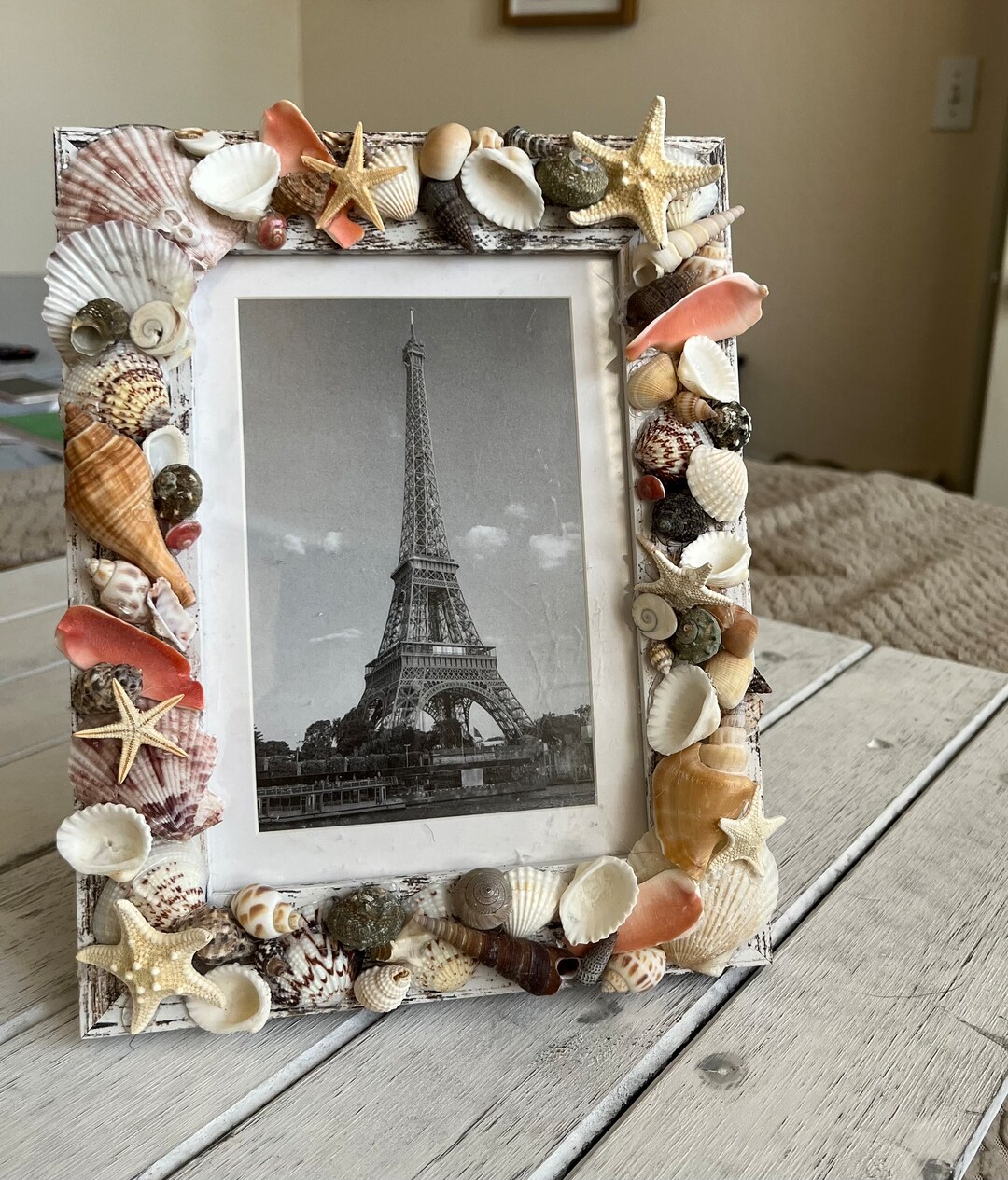 Beach Decor Seashell Frame, Coastal Picture Frame, Great Wedding Gift ...