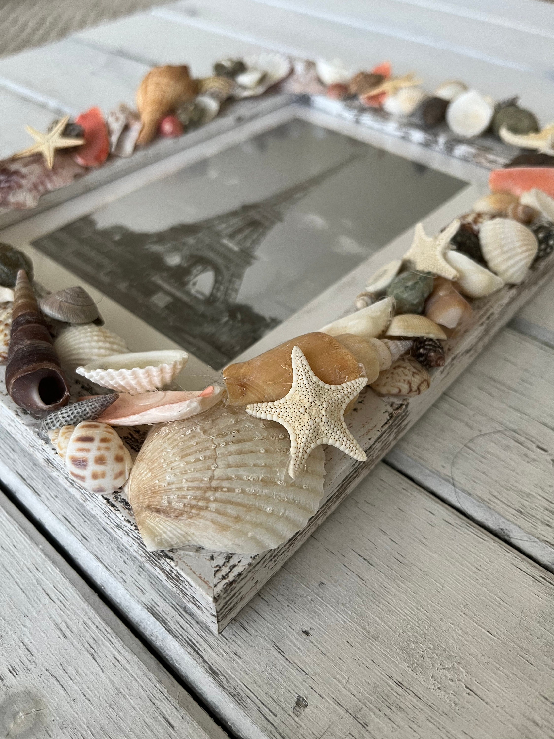 Beach Decor Seashell Frame, Coastal Picture Frame, Great Wedding Gift ...