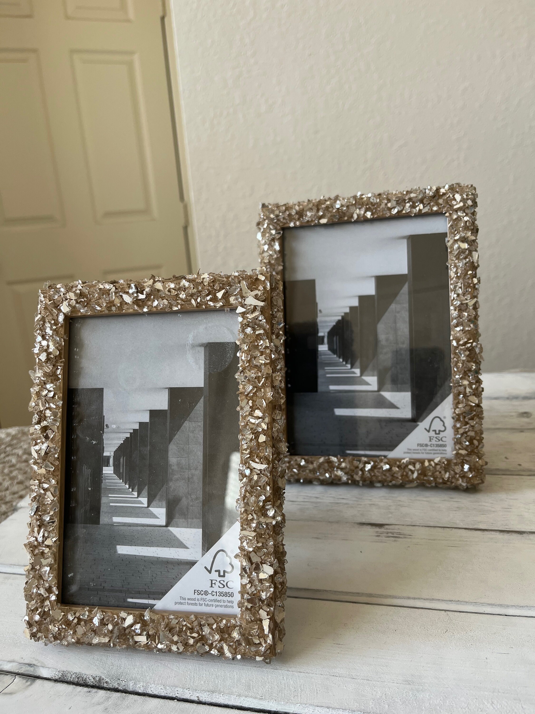 Crushed Glass, Broken Glass Pieces, Reflective Glass Picture Frame ...