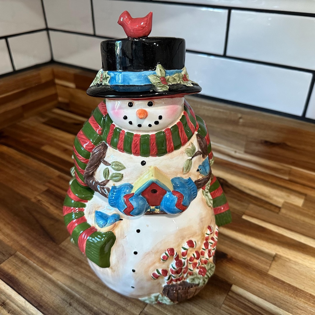 Vintage Susan Winget Snowman Cookie Jar: Country Christmas Decor - Etsy UK