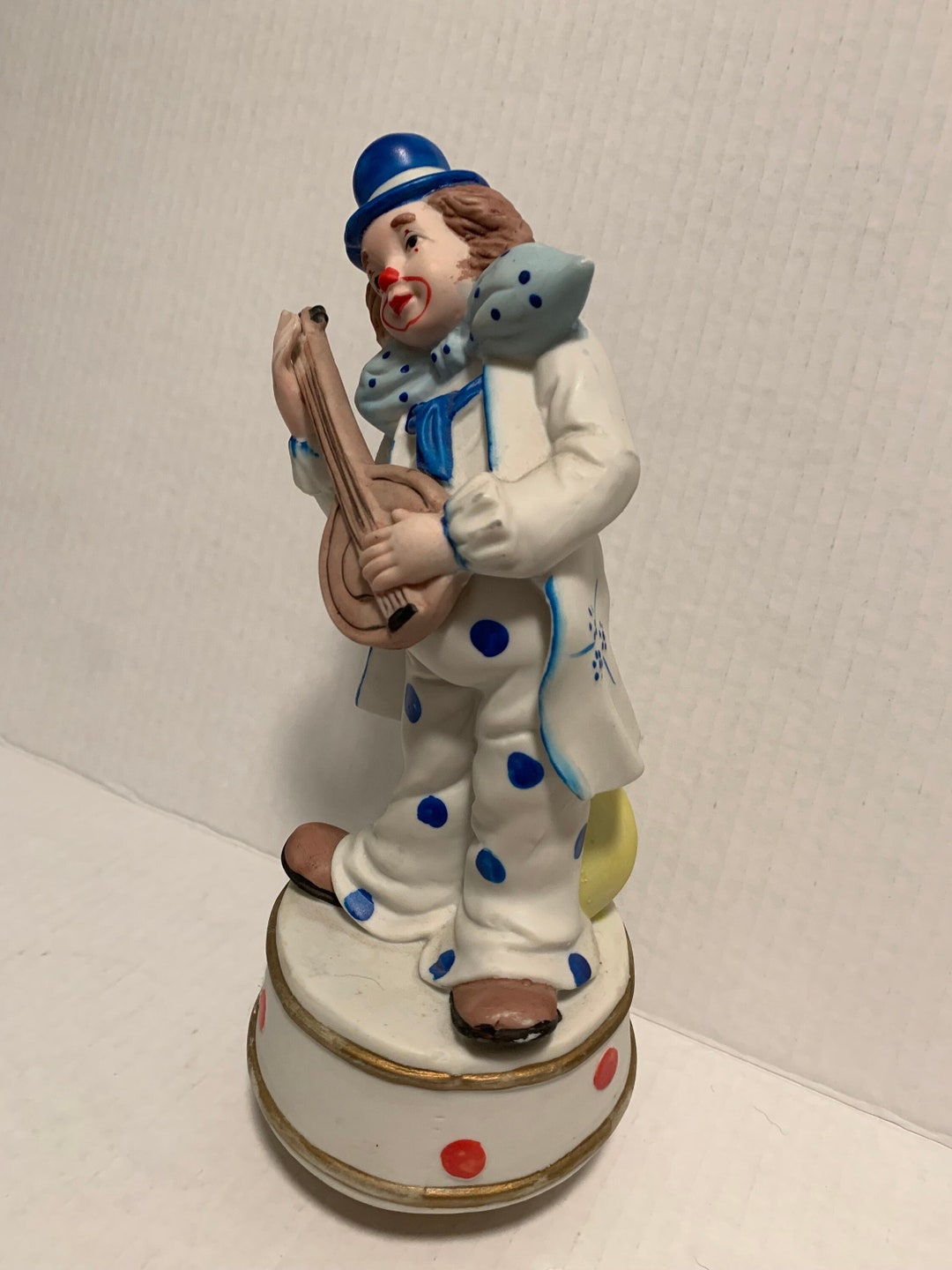 Vintage Send in the Clowns Music Box Figurine With Rotating 9.5 Ceramic ...