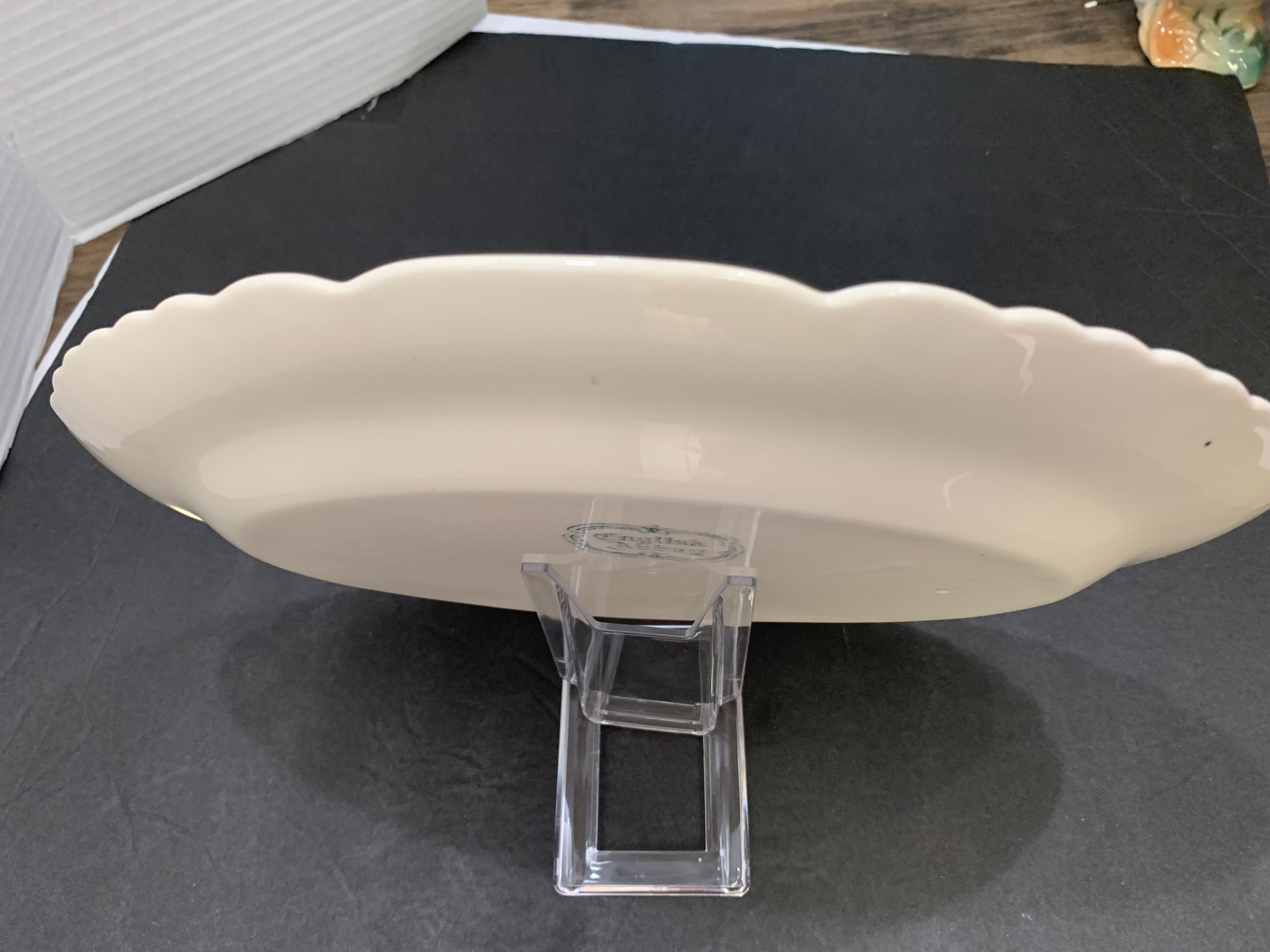 1940s Blue and White Fine China Fairway Oval English Abby 12.5 Platter by Taylor Smith & Taylor ...