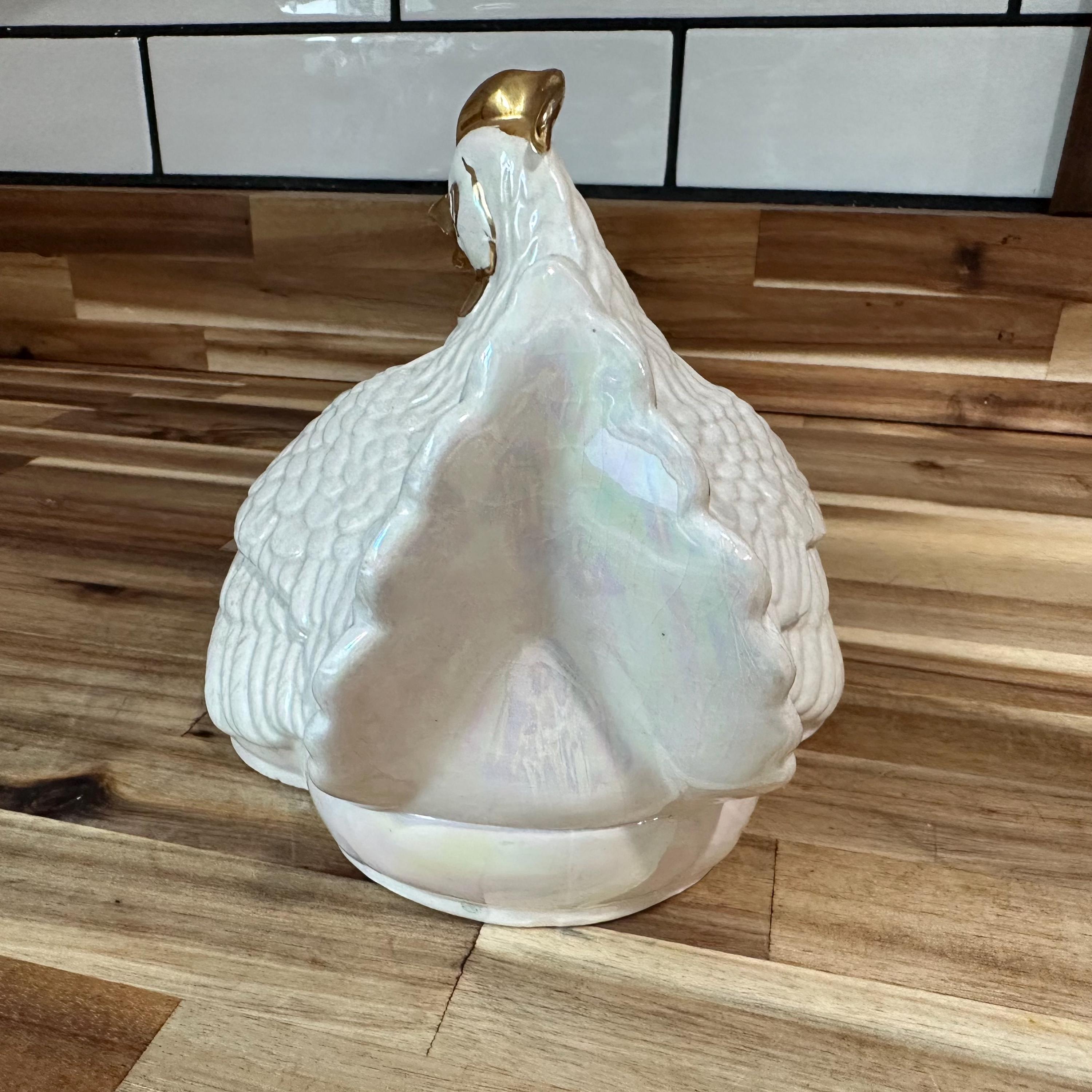 Vintage Iridescent Chicken Hen Candy Dish: Kitchen Trinket Storage - Etsy