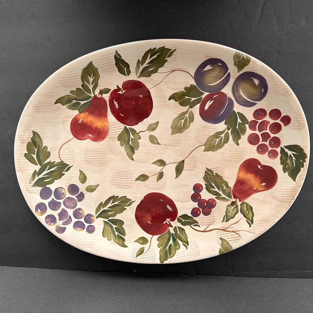 Vintage Linen 'N Things Fruit Motif Ceramic Platter - Sonoma - Etsy