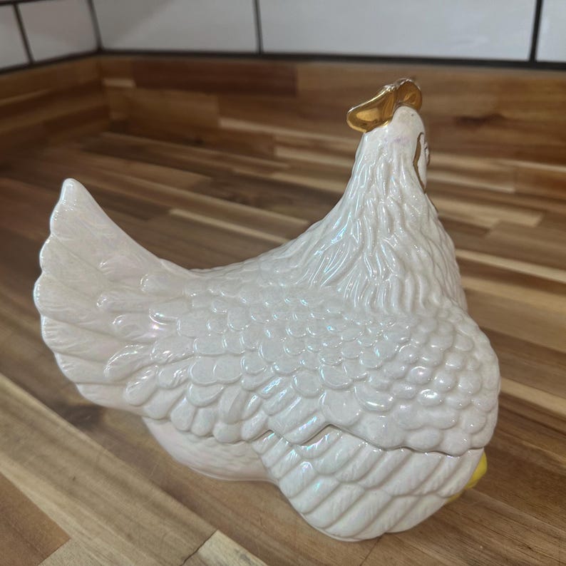 Vintage Iridescent Chicken Hen Candy Dish: Kitchen Trinket Storage - Etsy