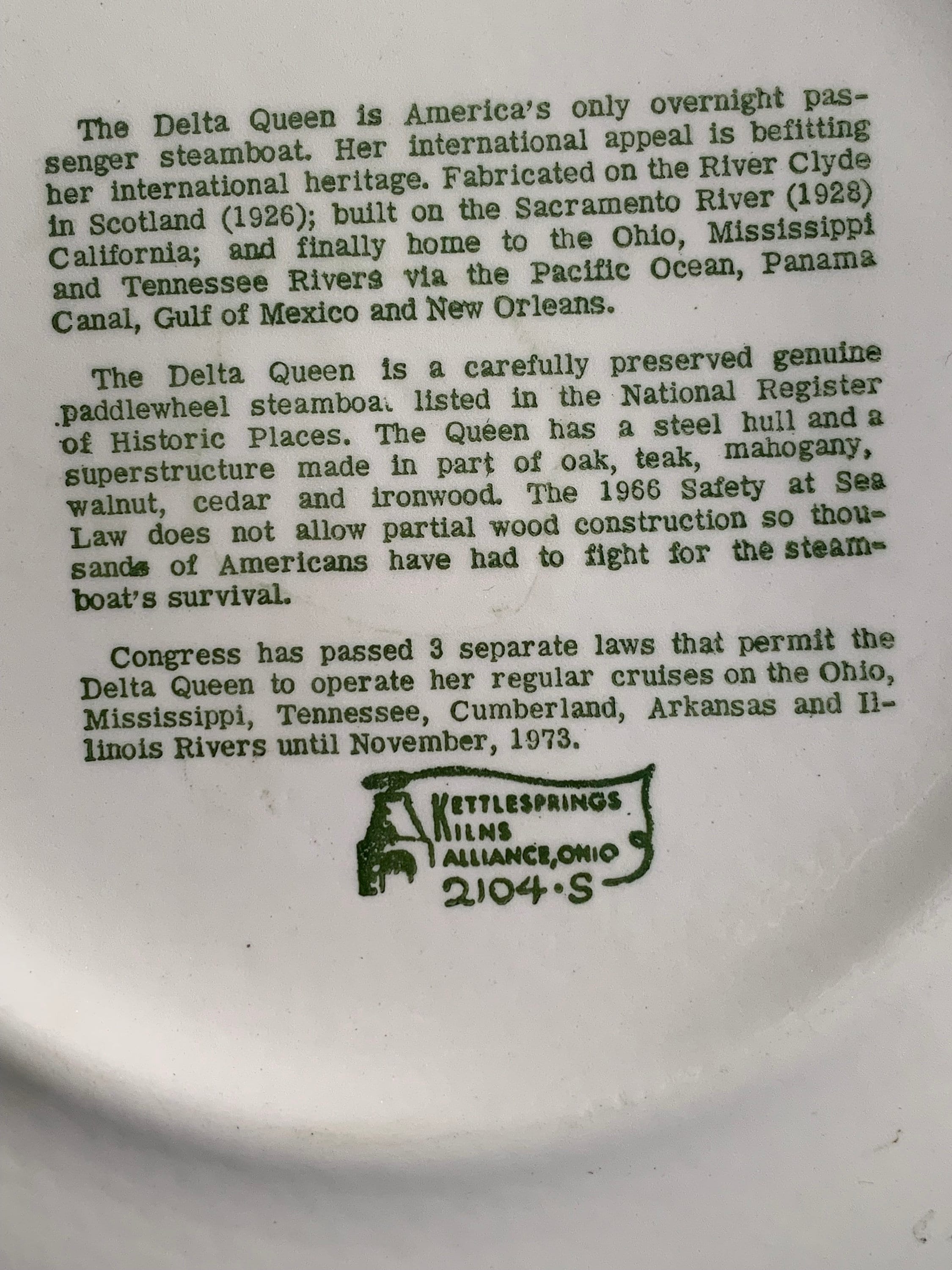 Delta Queen Passenger Paddlewheel Steamboat 10 Commemorative - Etsy