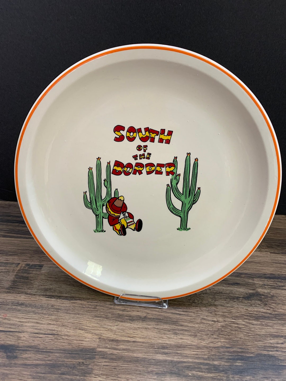 South of the Border Souvenir Plate Depicting Pedro Sleeping Against a ...