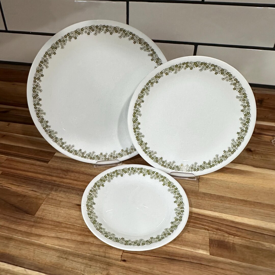 Vintage Corelle Spring Blossom Plate Set: 1970s Dinnerware, 3-piece - Etsy