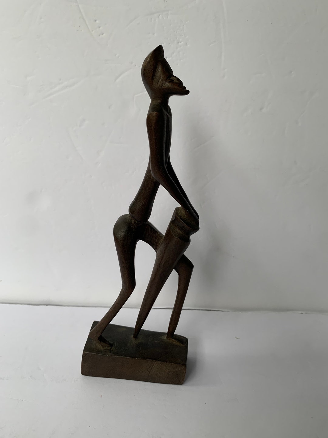 Carved Wood African Drummer Sculpture: Abstract Folk Art - Etsy