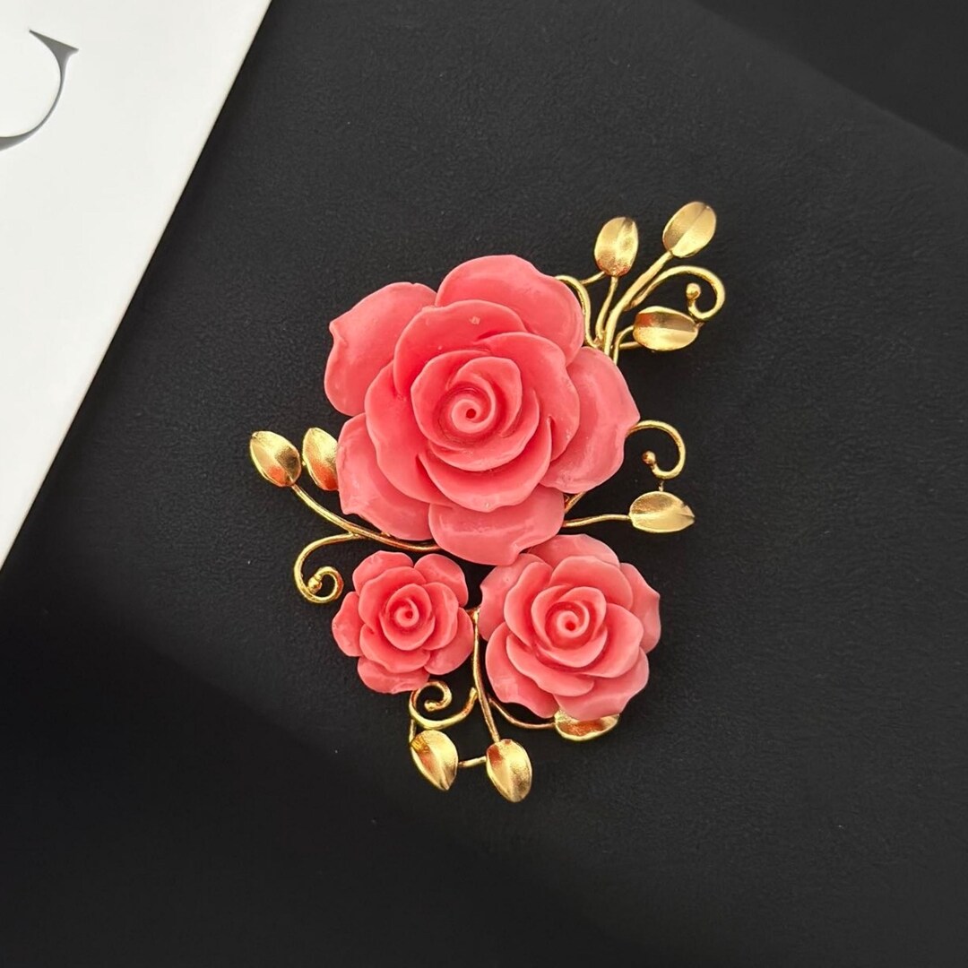 Natural Floral Pink Conch Shell Brooch/flower Red Conch Shell Brooch ...