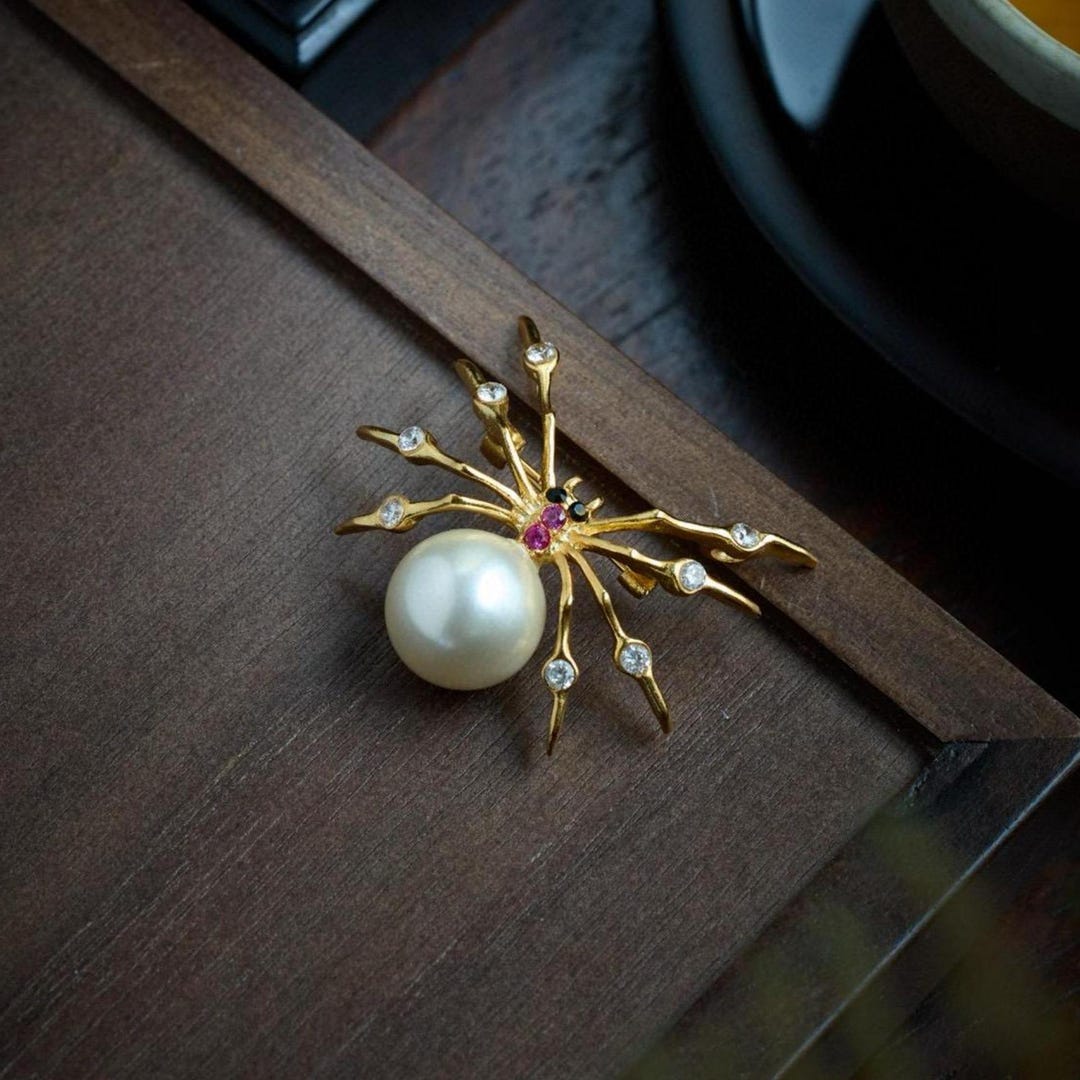 Natural Chunky Mother Pearl Spider Brooch/unique Insect Brooch/boho ...