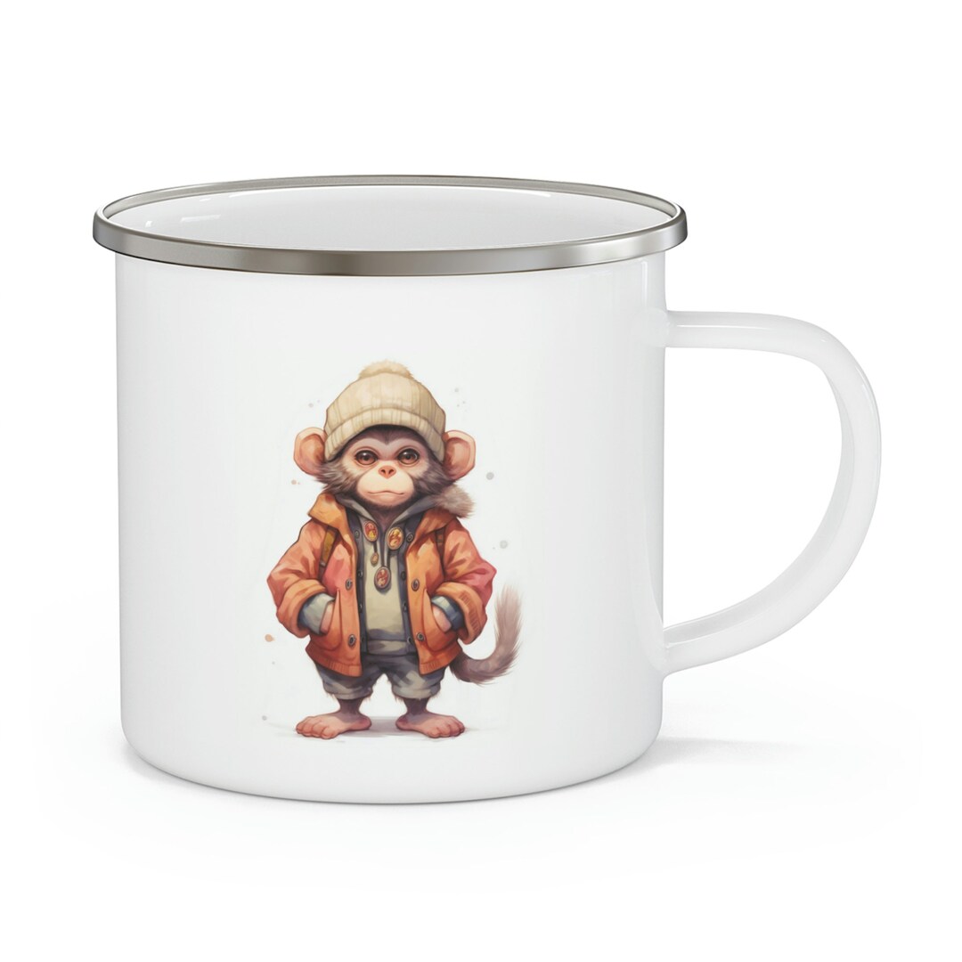 Unbreakable Enamel Monkey Mug for Kids Shatterproof Mug Cute - Etsy