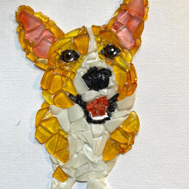 Sea Glass Dog Art - Etsy