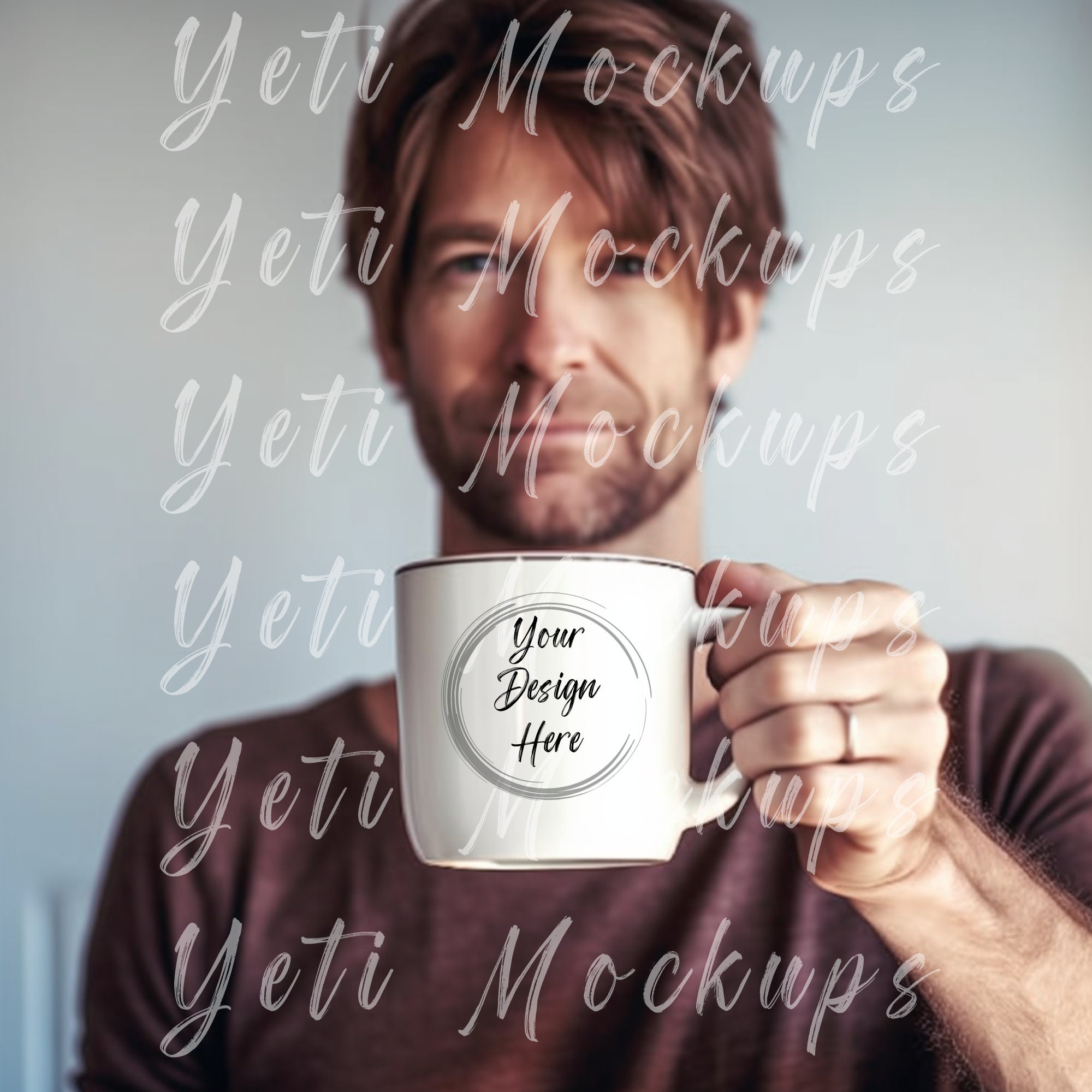 Mug Mockup Package, Ceramic Mug Mockup, White Coffee Mug, Man Holding ...