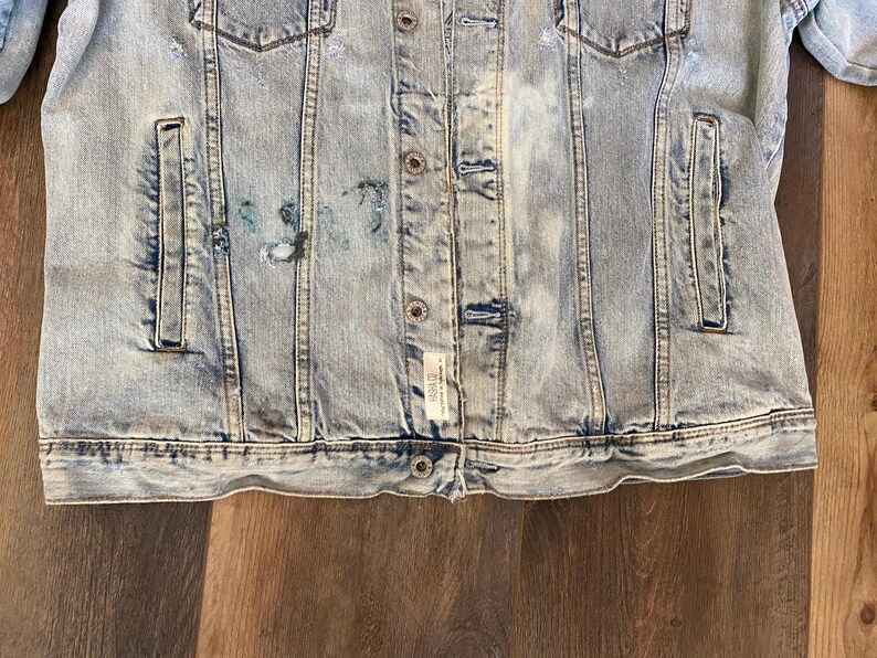 Upcycled Denim Jacket Quilt Square - Etsy