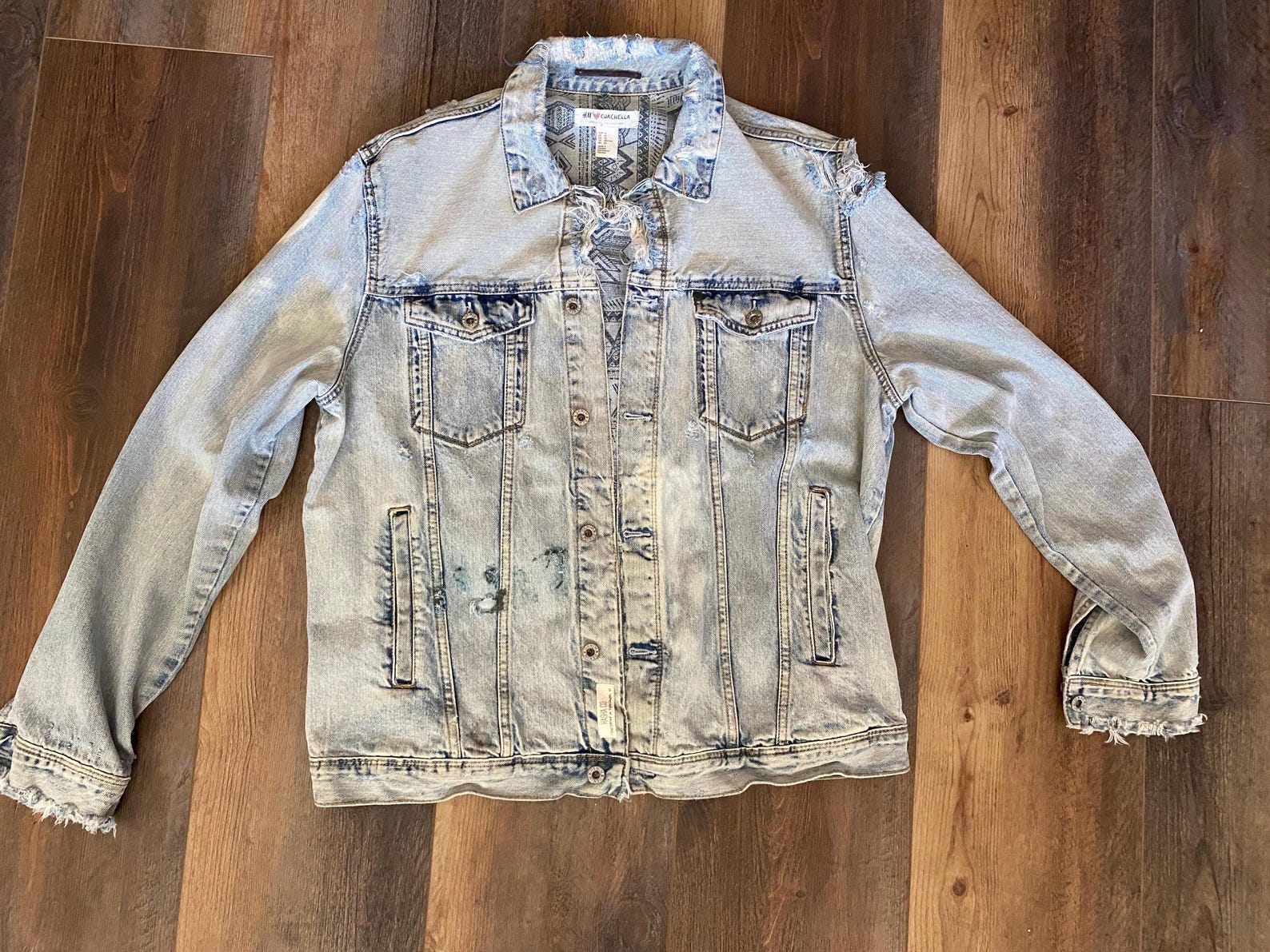 Upcycled Denim Jacket Quilt Square - Etsy