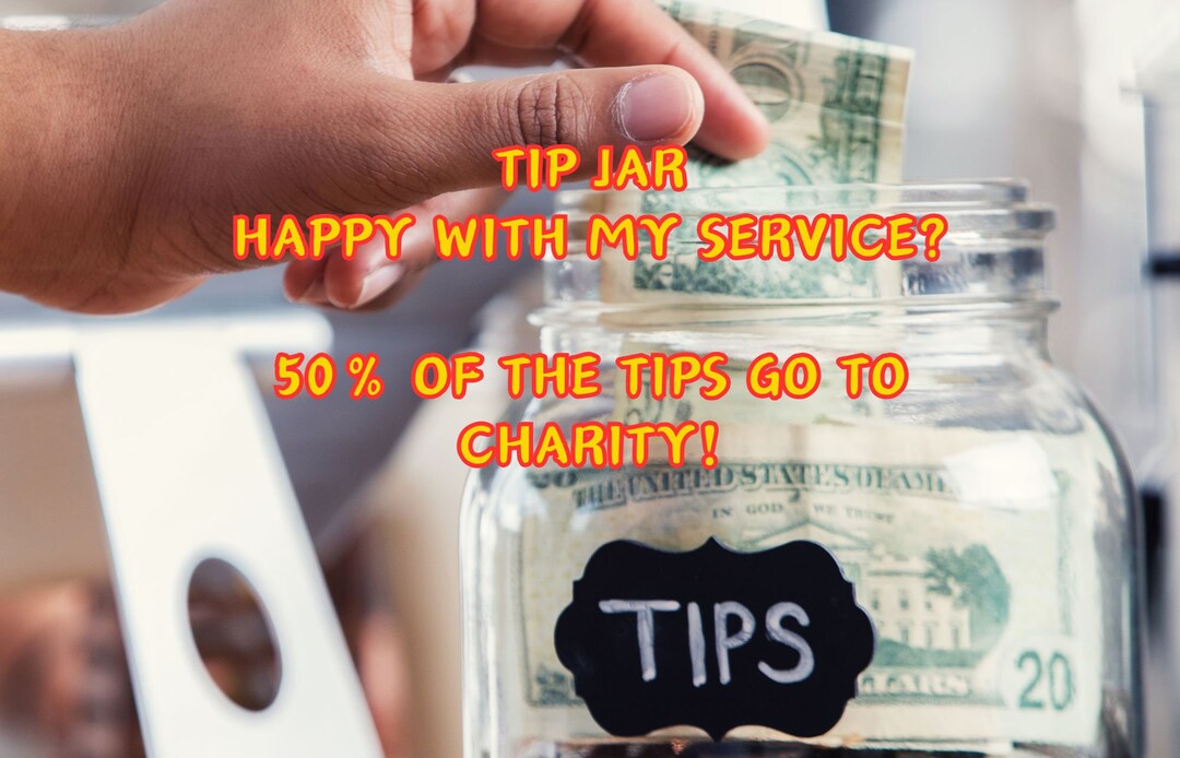 TIP JAR Happy With My Service Tip Me Thank You - Etsy