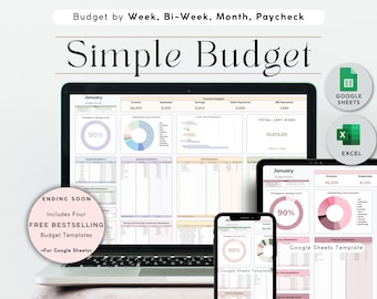 Budget Planner for Google Sheets Monthly Budget Spreadsheet Paycheck ...