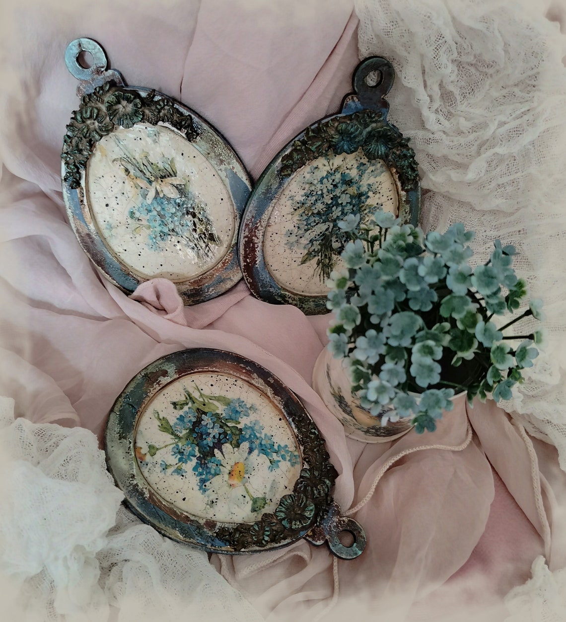 4-piece Shabby Chic Decoration Set - Etsy