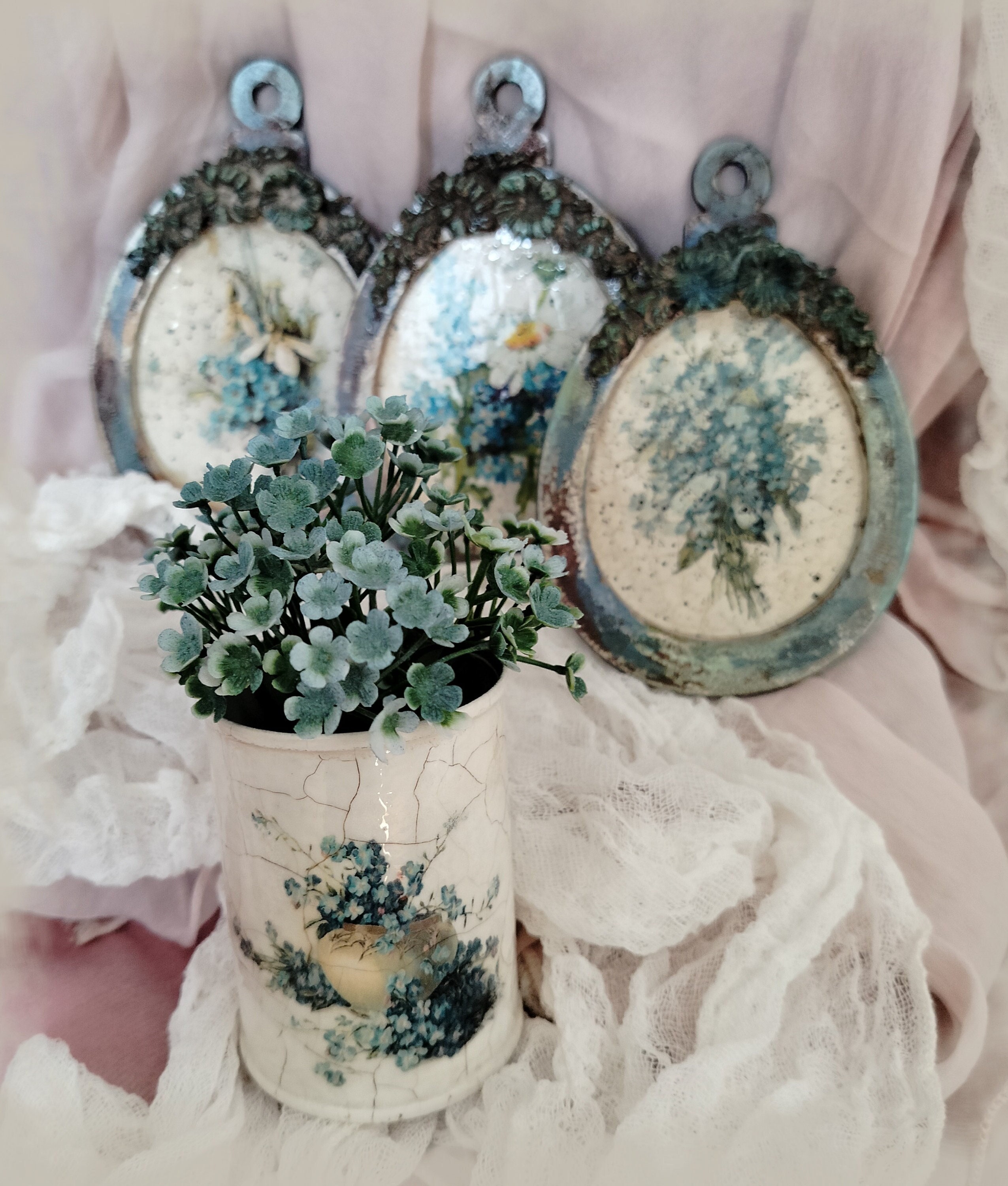 4-piece Shabby Chic Decoration Set - Etsy