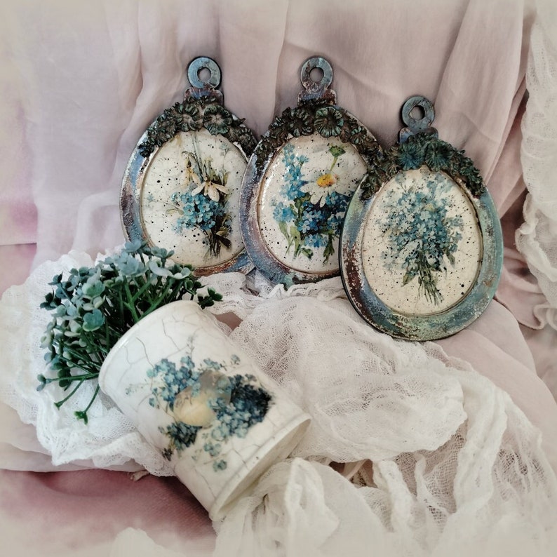 4-piece Shabby Chic Decoration Set - Etsy
