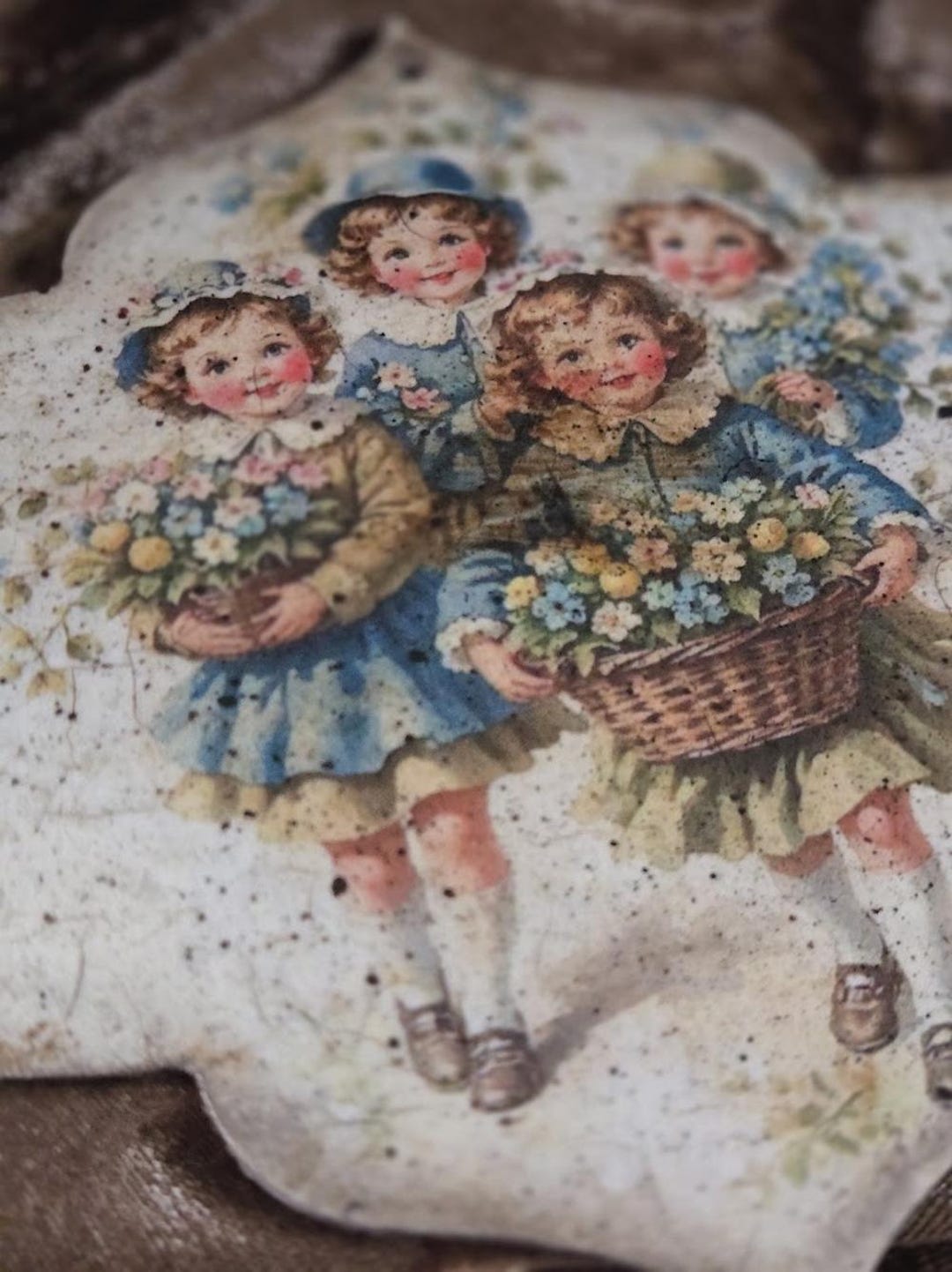 Original Picture With Spring Girls in Vintage Style - Etsy