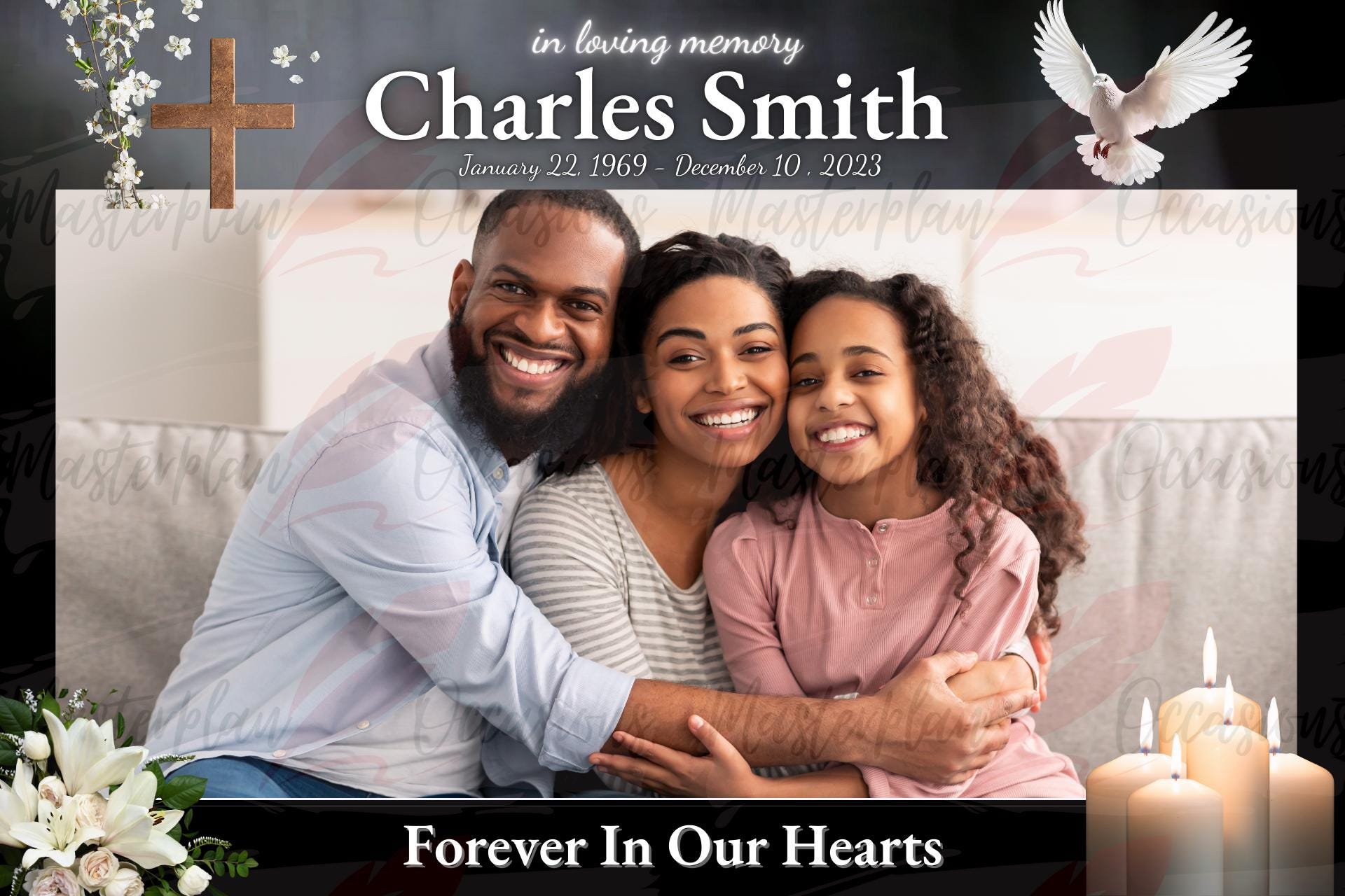 Memorial, in Loving Memory - Photo Booth Overlay, Black Overlay - Etsy