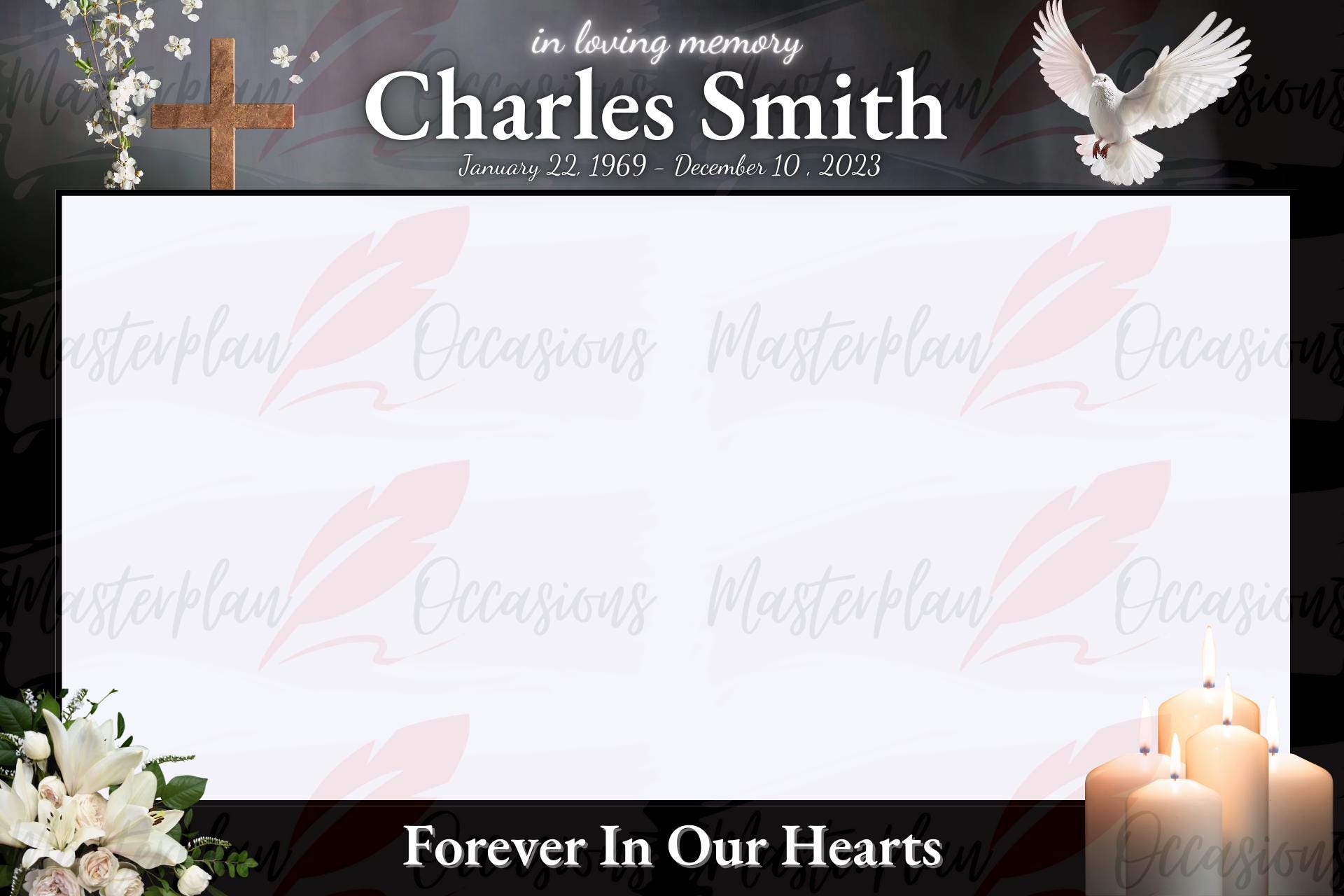 Memorial, in Loving Memory - Photo Booth Overlay, Black Overlay - Etsy
