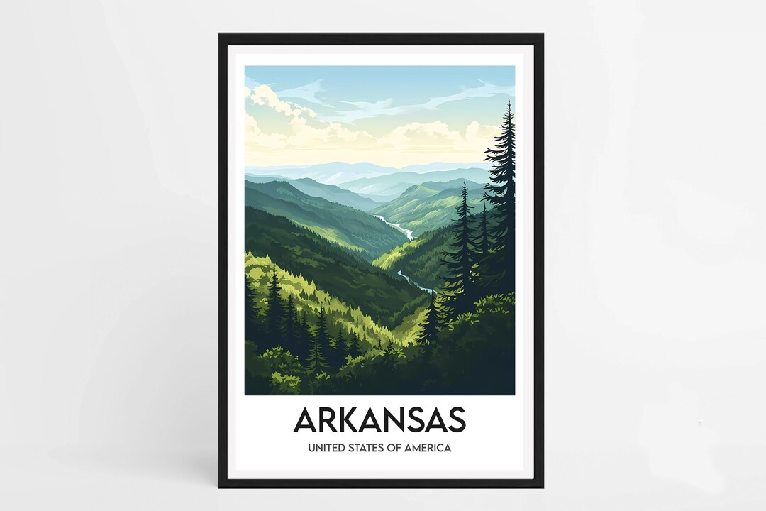 Arkansas Poster Arkansas Travel Poster Tourism Poster Interior ...