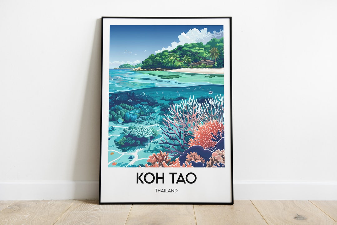 Koh Tao Wall Art - Koh Tao Thailand - Poster - Souvenir - Koh Tao Print ...