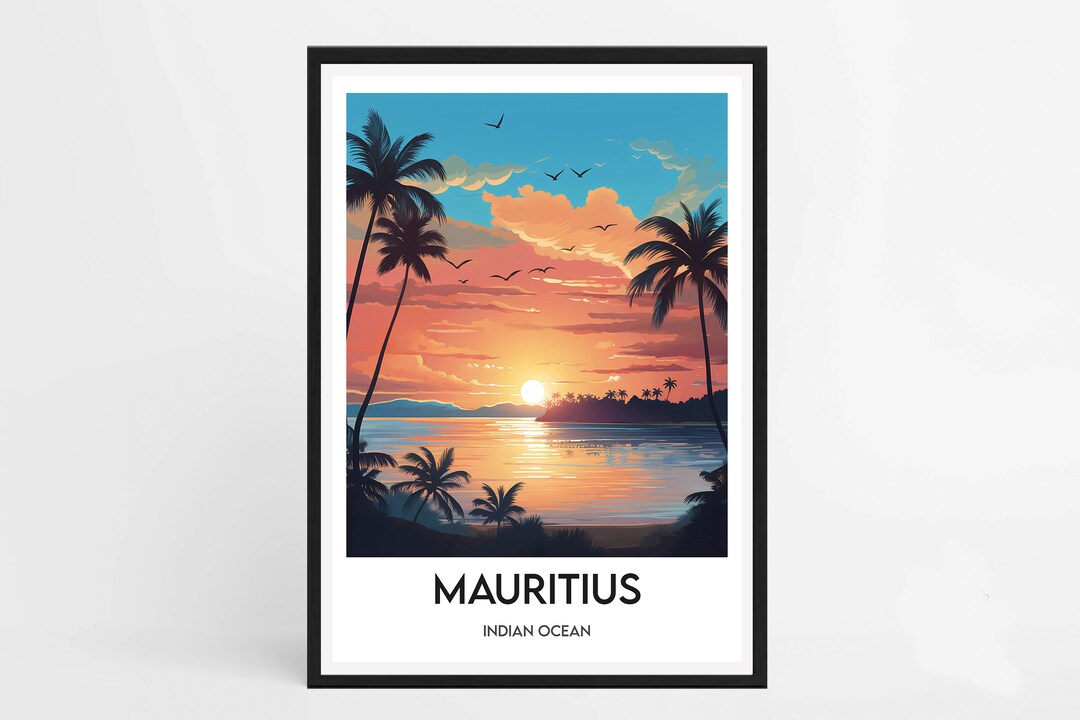 MAURITIUS ISLAND POSTER Minimalist Travel Poster Interior Decoration ...