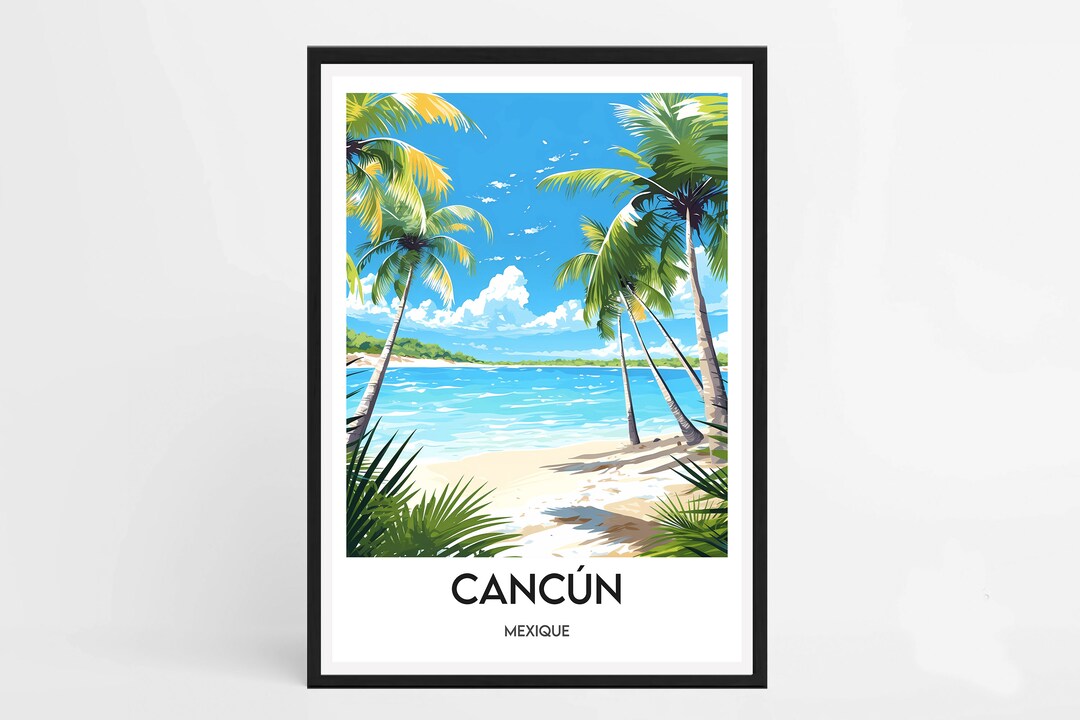 CANCUN MEXICO POSTER Minimalist Travel Poster Interior Decoration ...