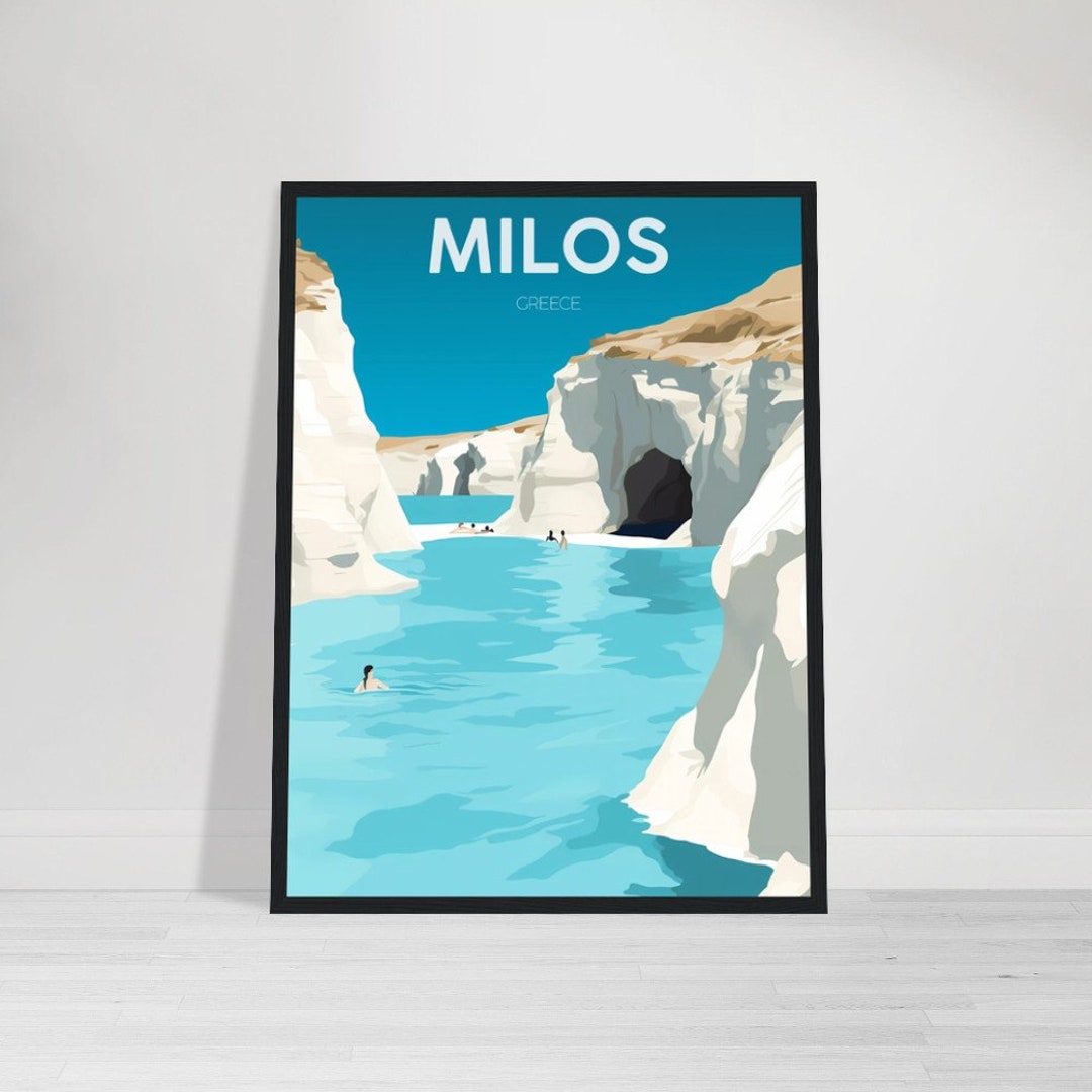 MILOS POSTER - Minimalist Travel Poster - Home Decor - Greece Poster ...