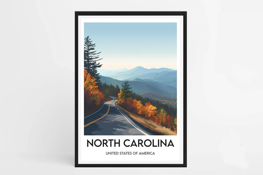 North Carolina Poster North Carolina Travel Poster Tourism Poster ...