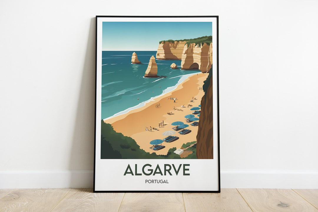 Decorative Poster Algarve - Portuguese Beaches and Coastline - Etsy