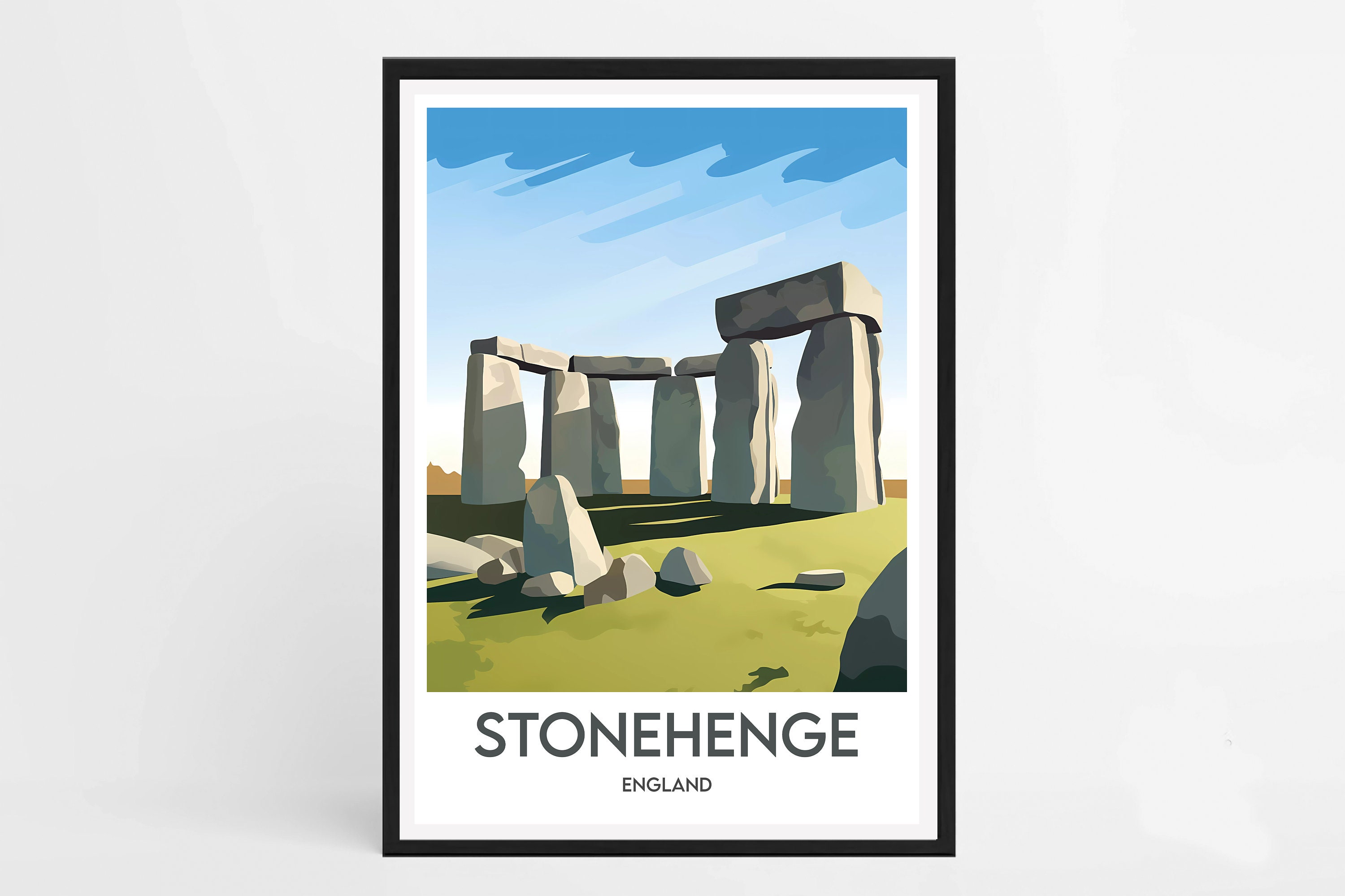 Stonehenge Poster Minimalist Wall Art Historic Monument Illustration ...