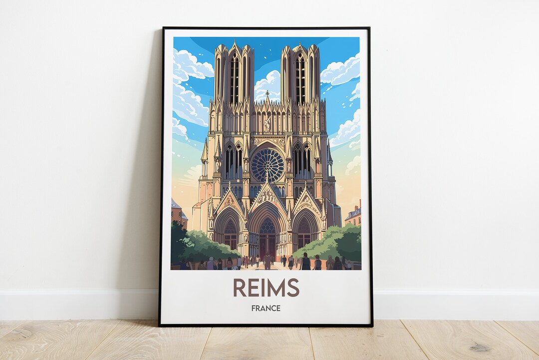 Reims Poster - Minimalist Reims Illustration - France Travel Poster ...