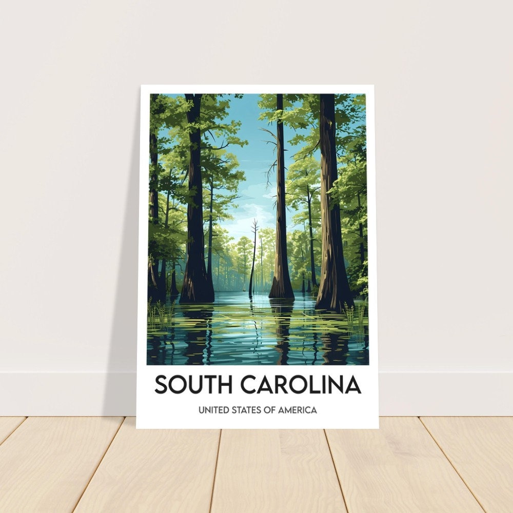 South Carolina Poster South Carolina Travel Poster Tourism Poster ...