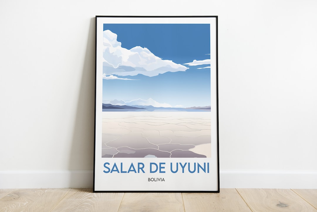 Salar De Uyuni Poster Minimalist Wall Art Salt Desert Illustration ...
