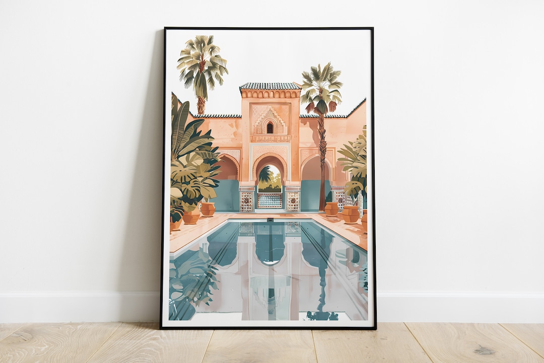Marrakech | Riad | Morocco | Painting Poster Print | Travel Poster ...