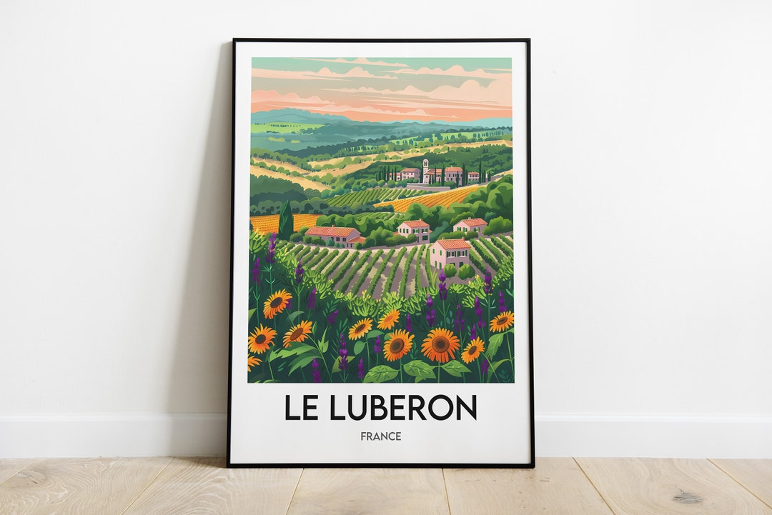 Luberon Nature Poster, French Landscape, Vintage Style (framed or ...
