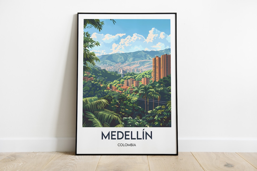 Medellin Poster, Colombia Wall Art, Medellin Frame, Colombia Print ...